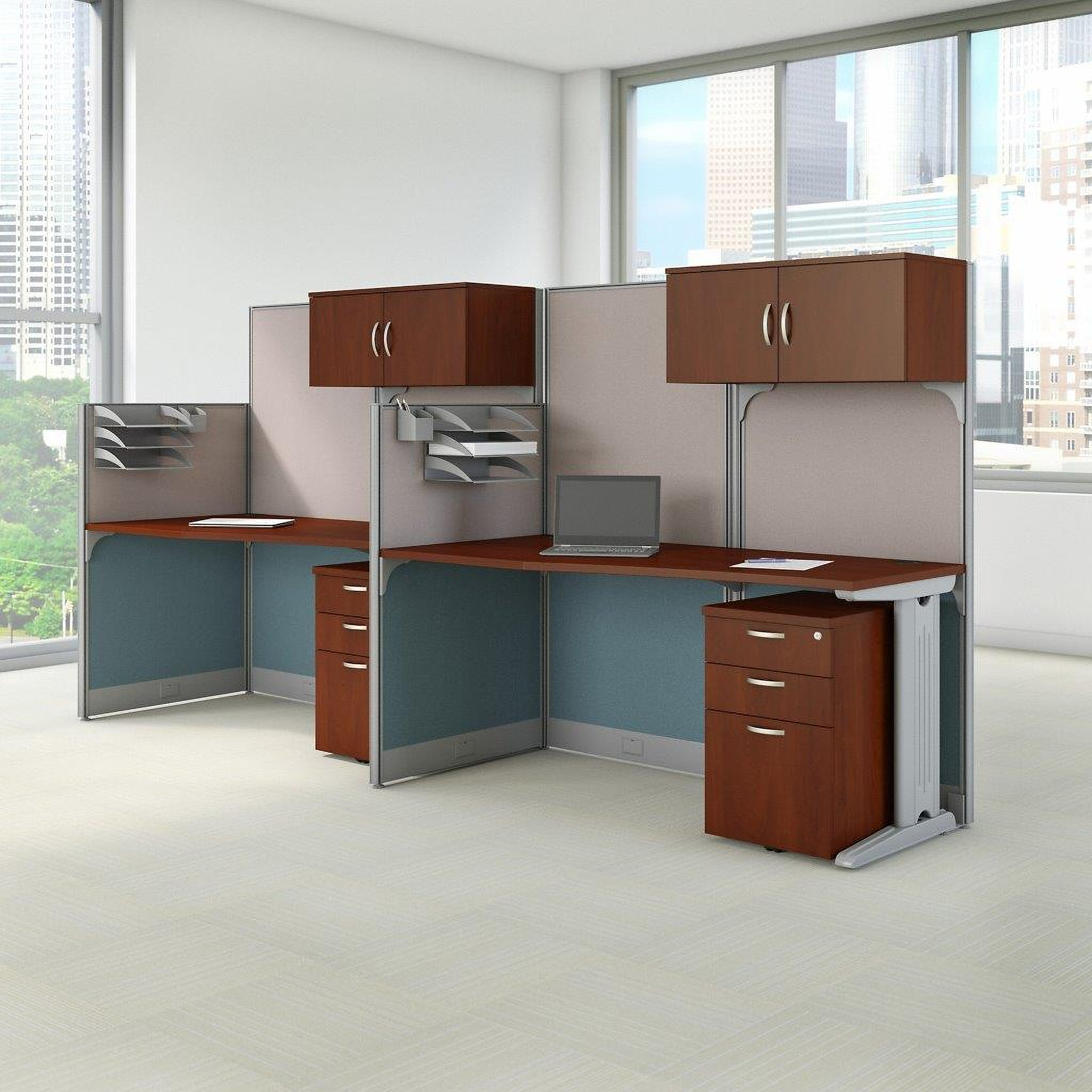 Bush Business Furniture Office in An Hour 2 Person Cubicle Workstations ...