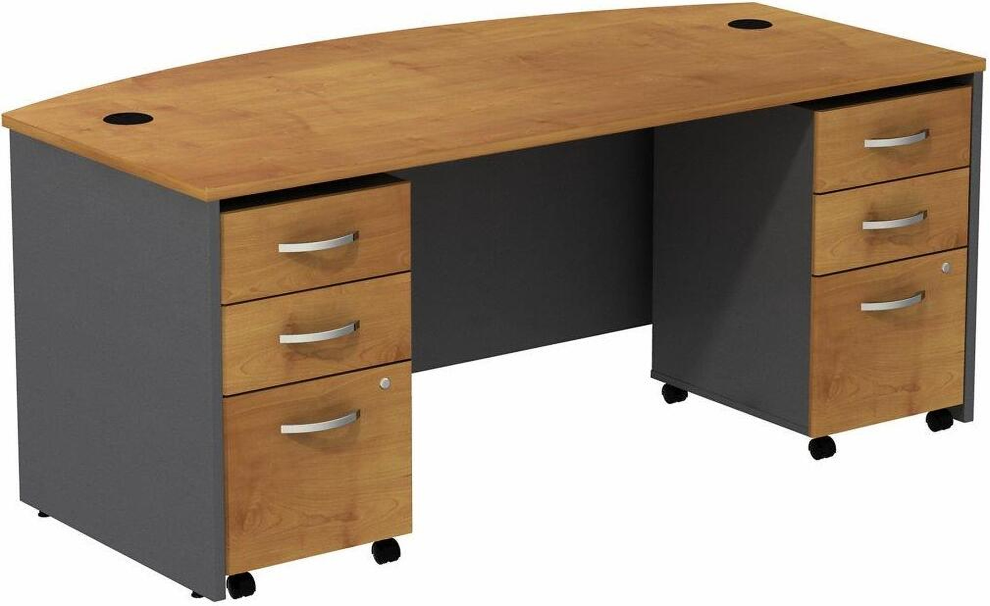 Bush Business Furniture Series C 72W Bowfront Shell Desk with (2) 3 ...