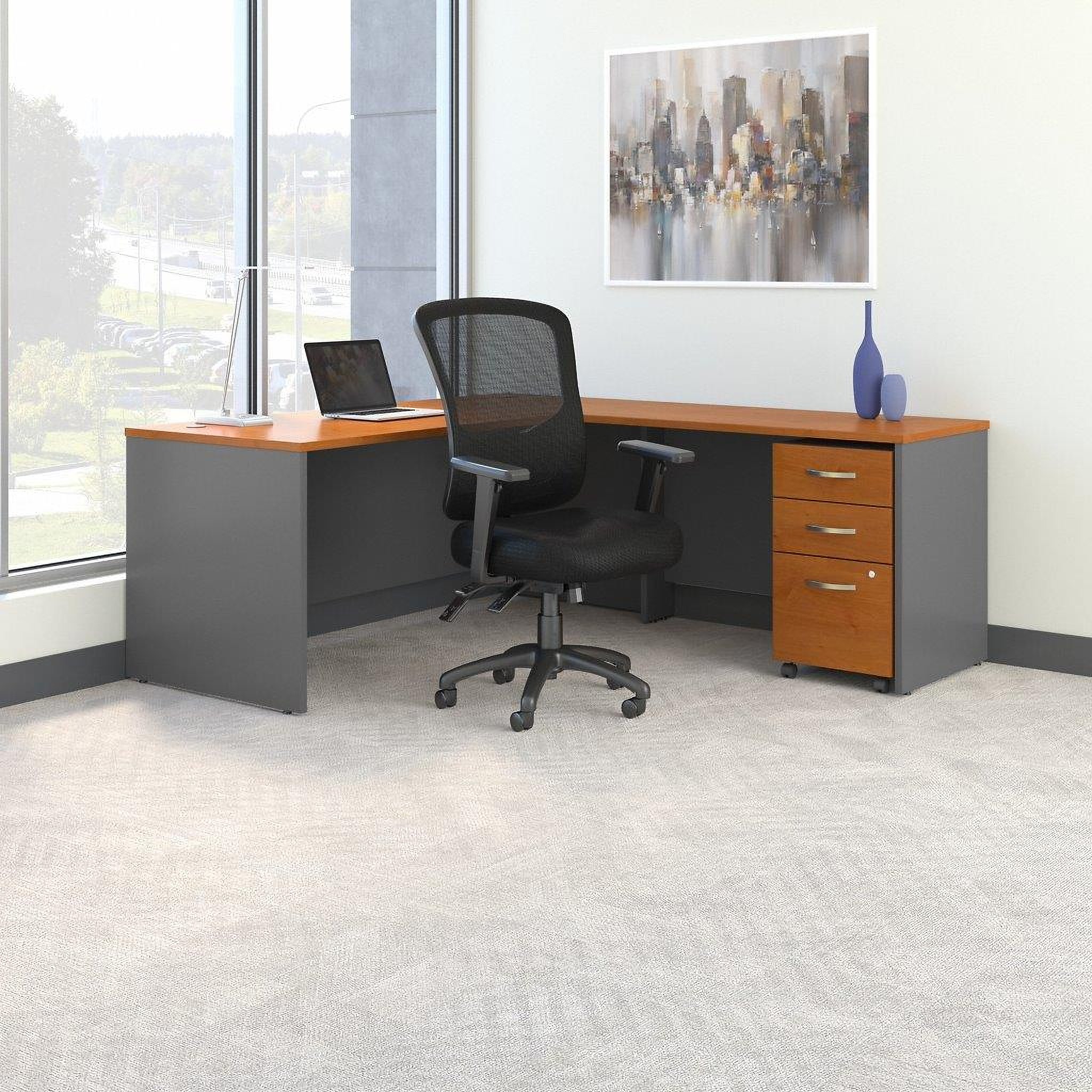 Bush Business Furniture Series C 72W L Shaped Desk with Mobile File ...