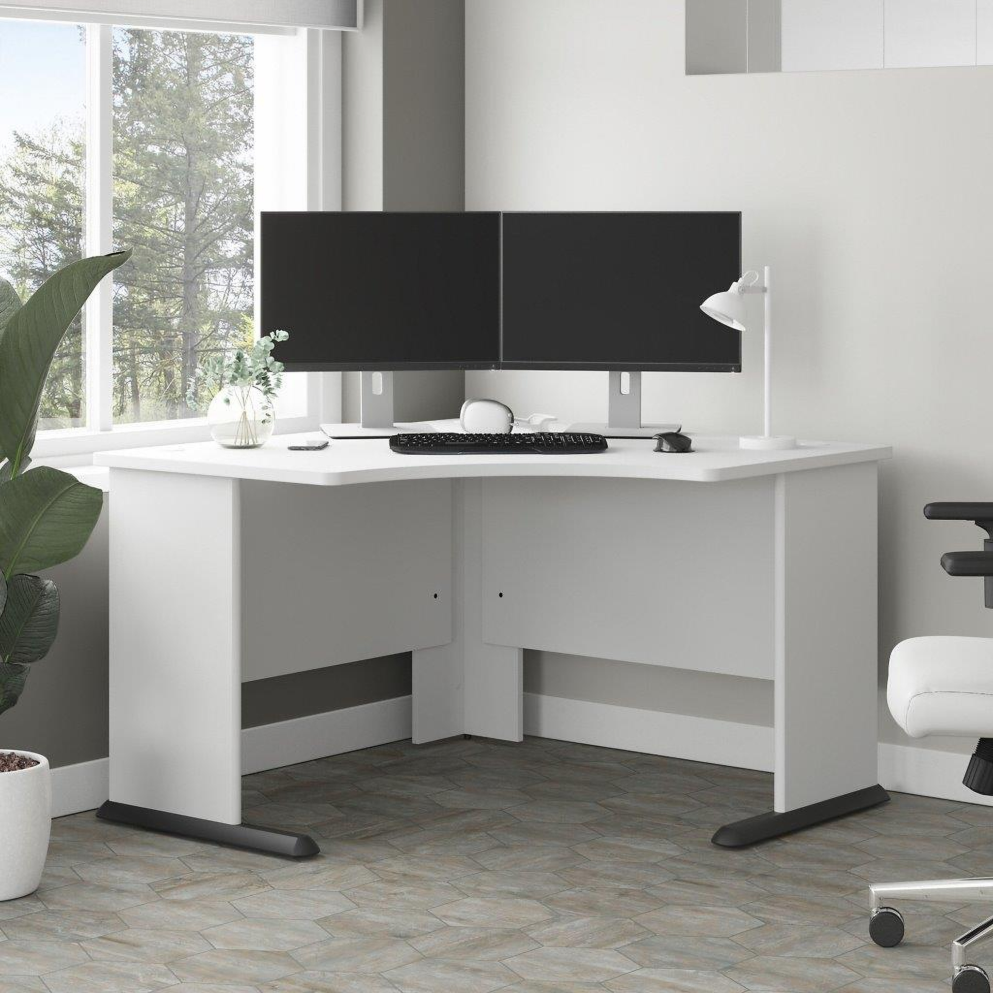 Bush Business Furniture Studio A 48W Corner Computer Desk in White by ...
