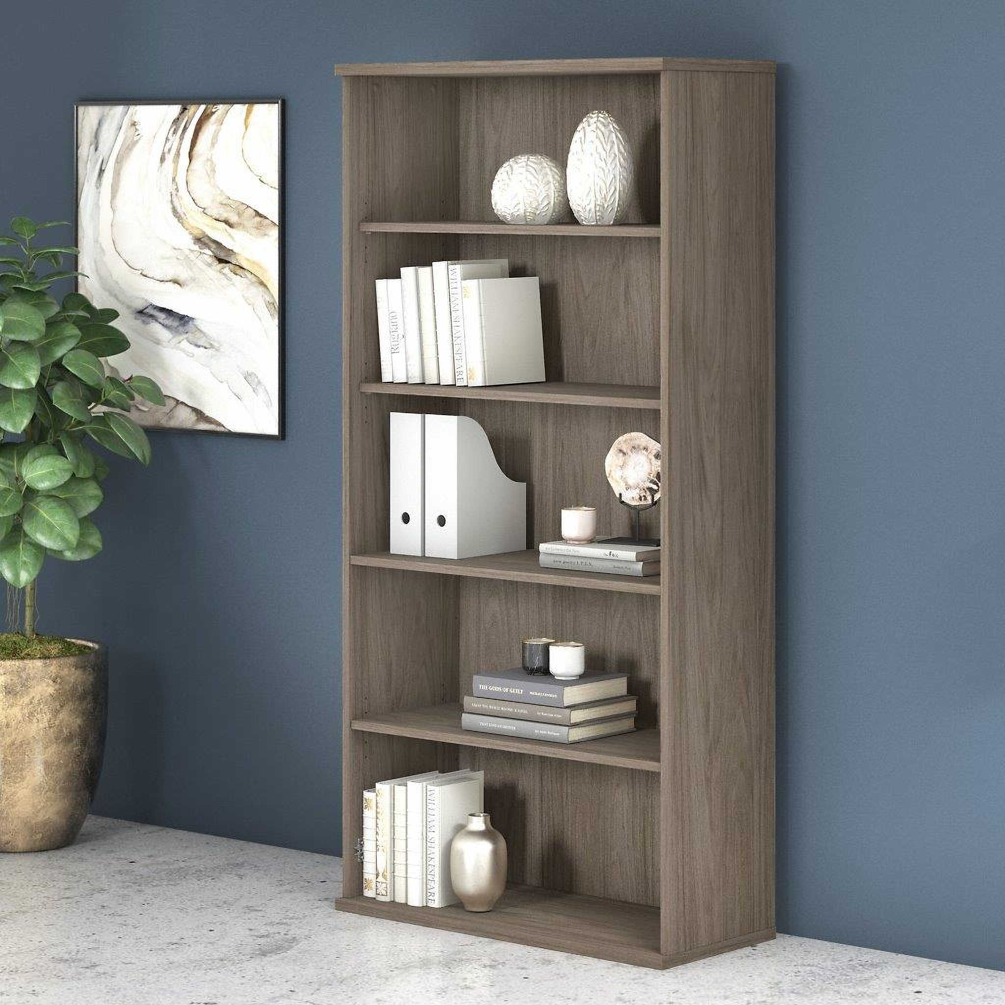 Bush Business Furniture Studio C Tall 5 Shelf Bookcase in Modern ...
