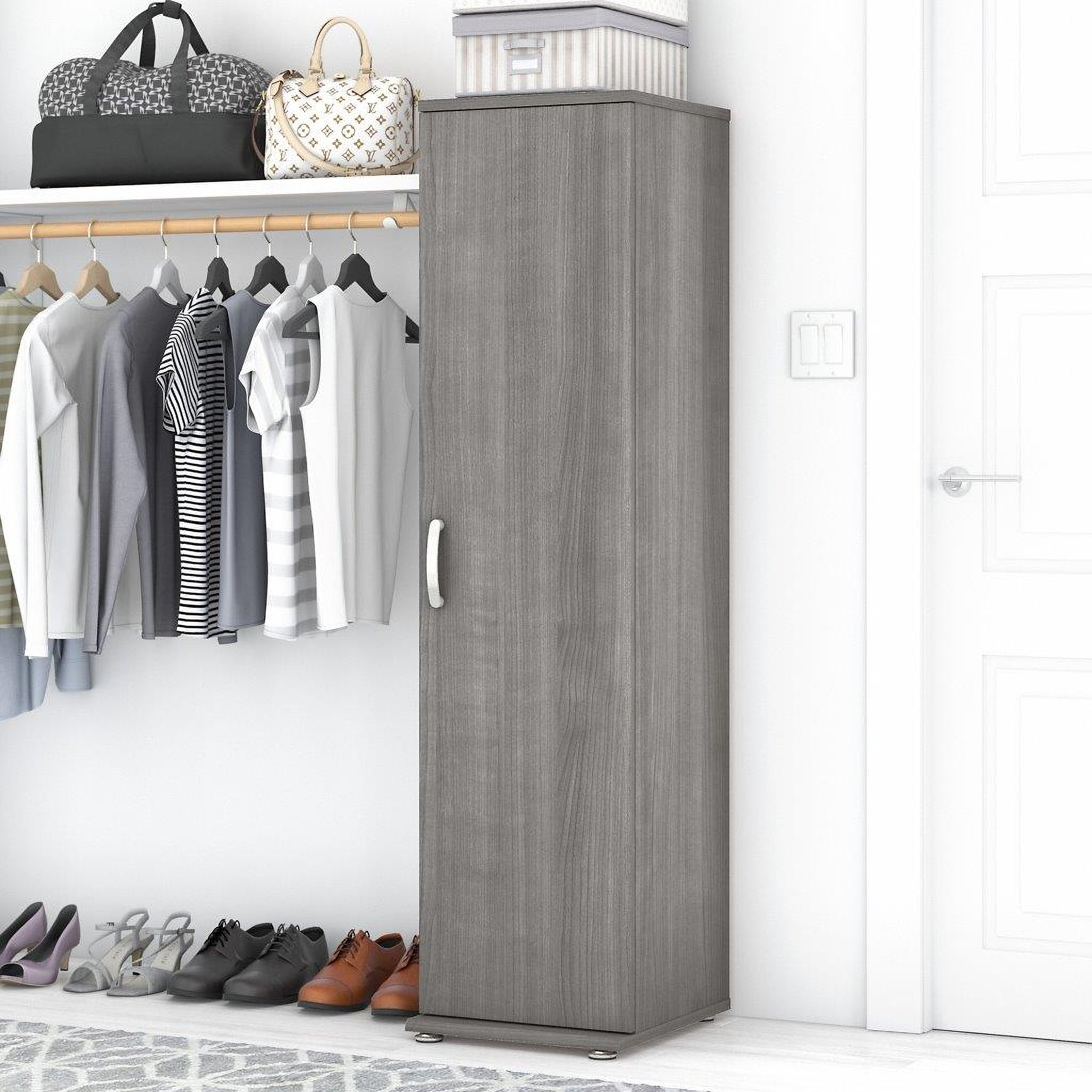 Bush Business Furniture Universal Narrow Clothing Storage Cabinet with ...
