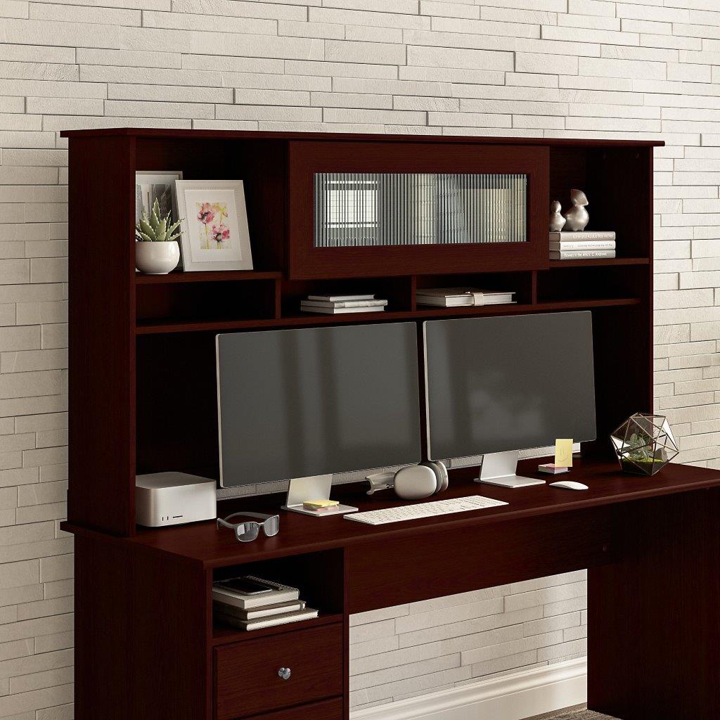 Bush Furniture Cabot Hutch For 72W Computer Desk in Harvest Cherry ...