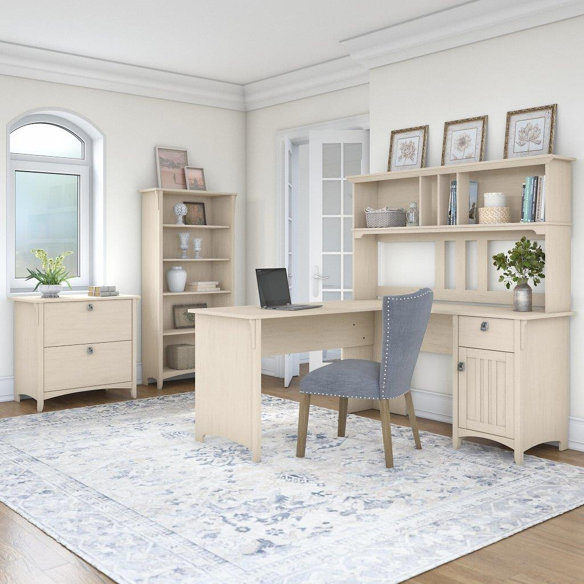 Bush furniture salinas l shaped desk with storage in vintage black store