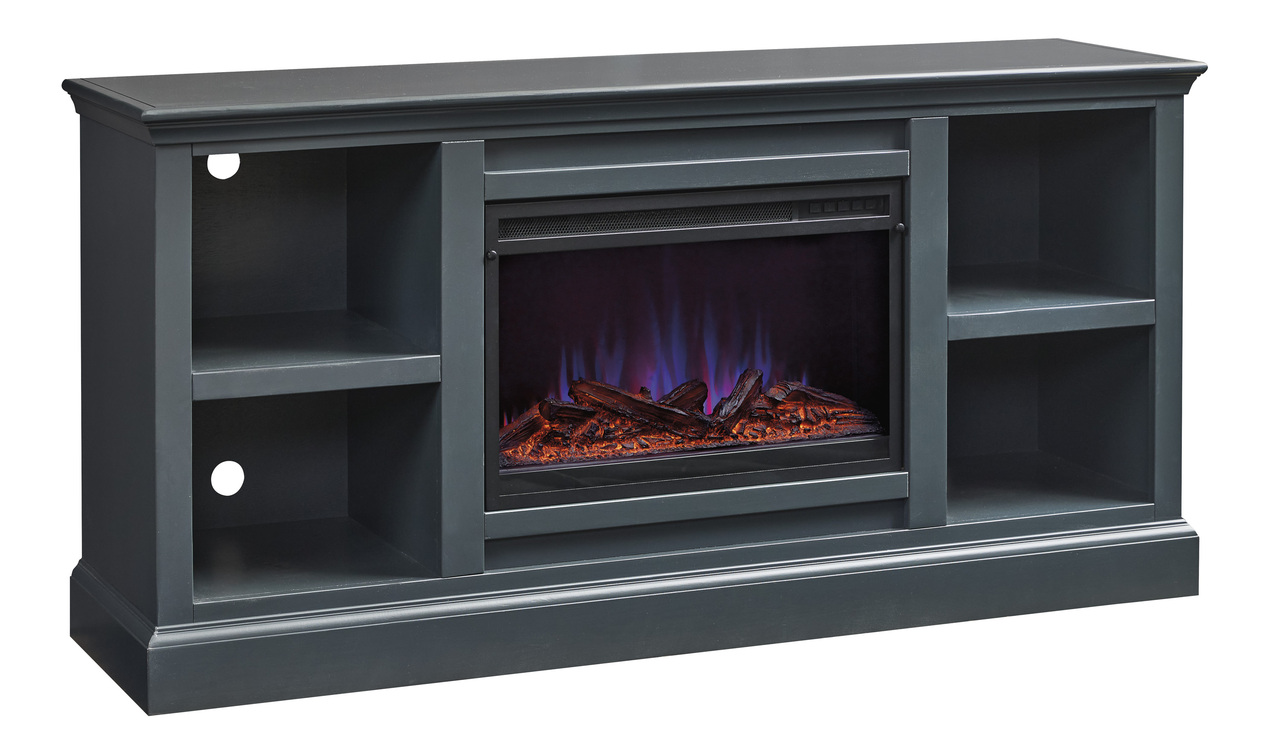 Byron 66 Inch Fireplace Console In Malta Blue by Aspenhome | 1StopBedrooms