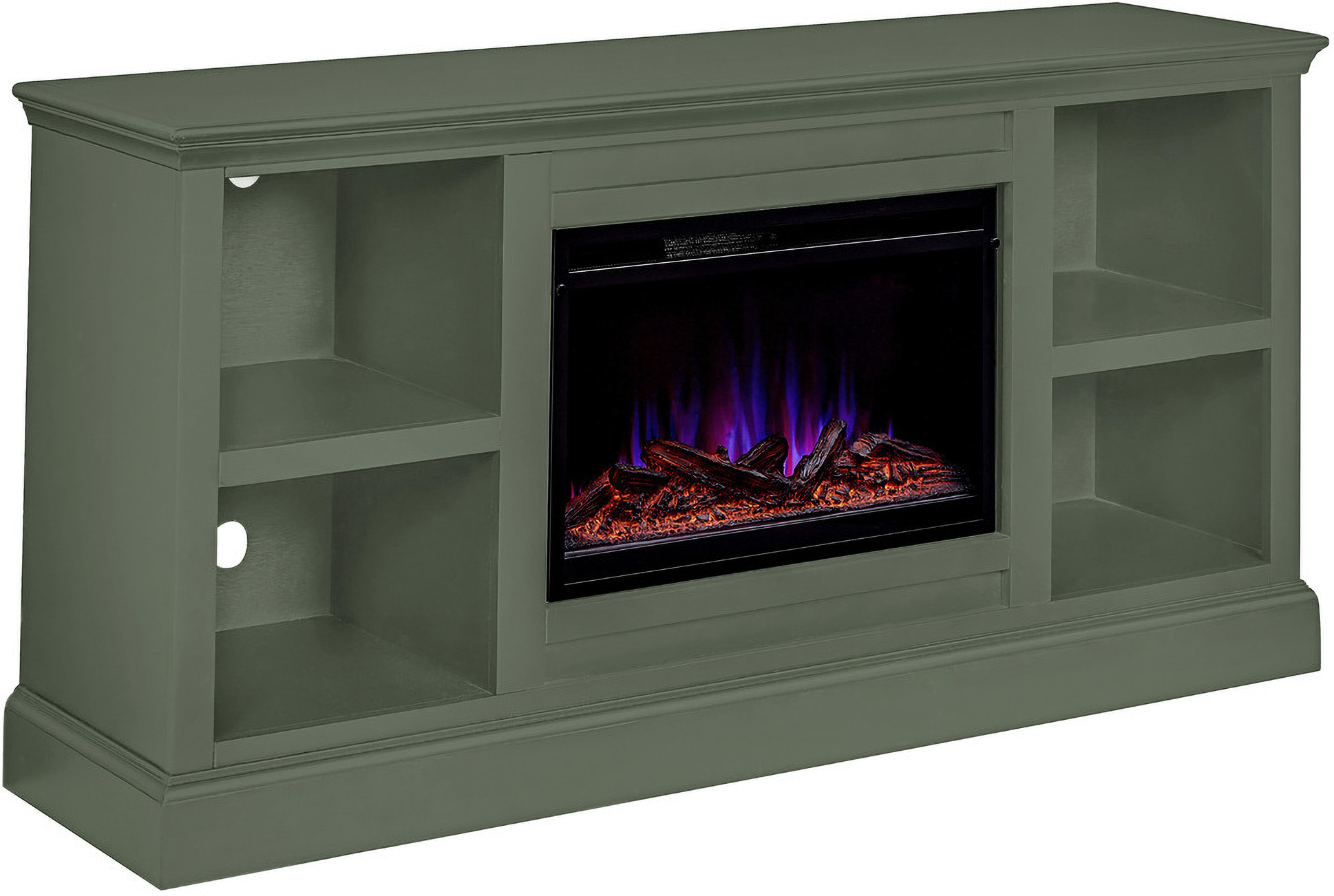 Byron 66 Inch Fireplace Console In Sage Green by Aspenhome | 1StopBedrooms