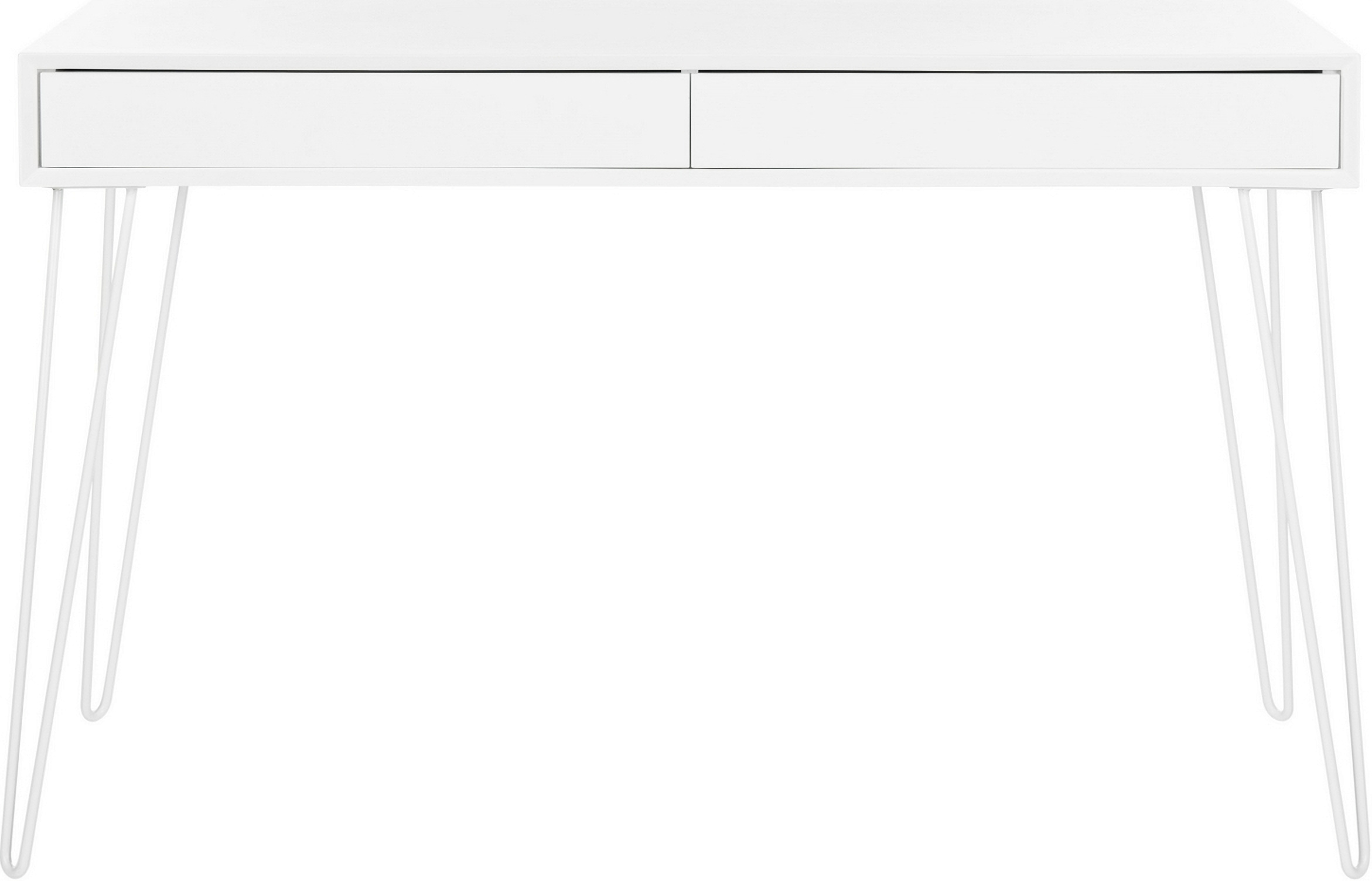 Cade White Mid Century Retro 2-Drawer Desk by Safavieh | 1StopBedrooms