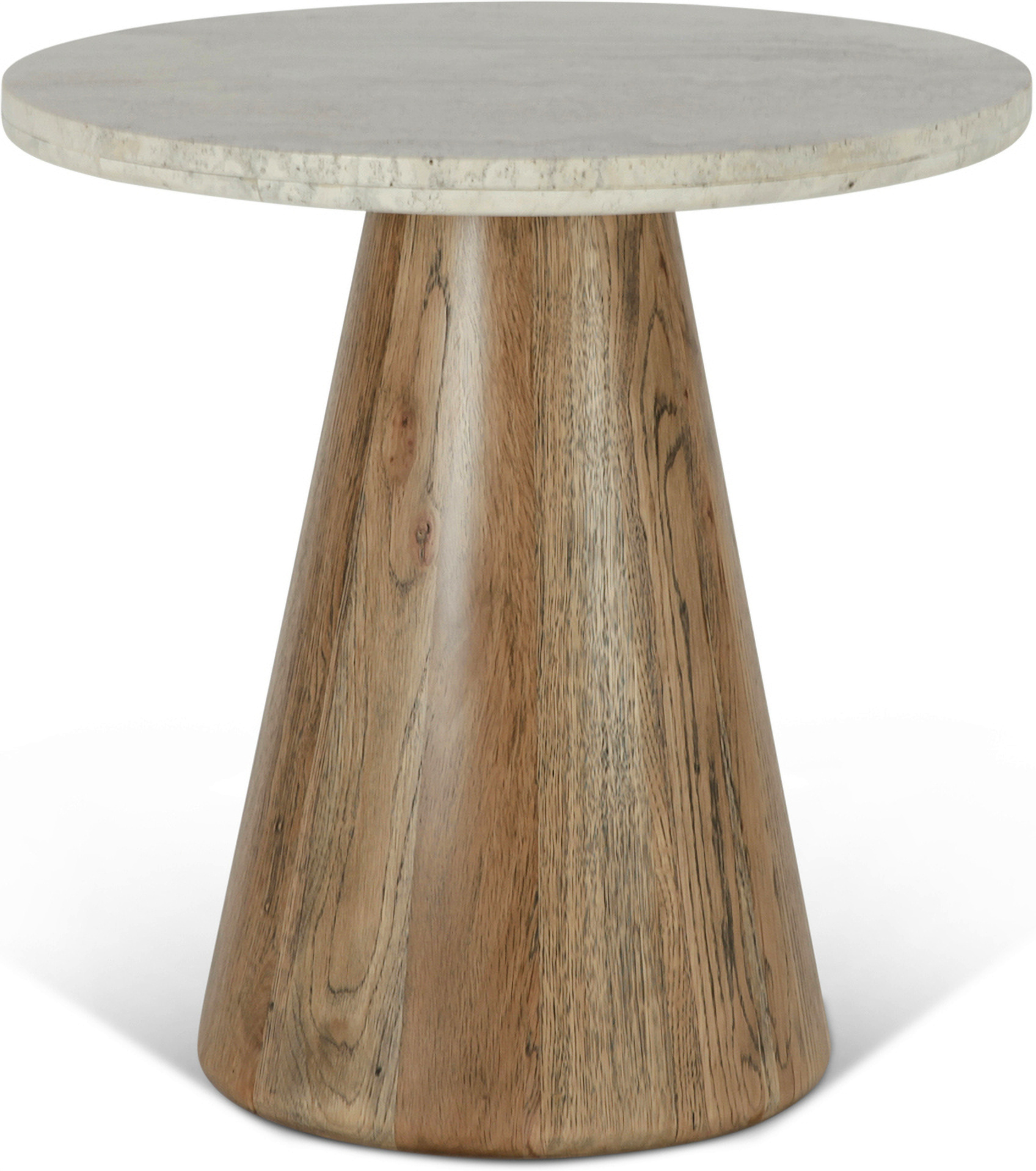 Caldera Side Table In White Travertine and Light Oak by Home Trends and ...