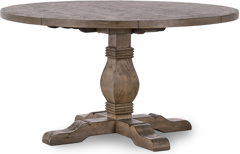 Caleb 55 Inch Round Dining Table In Distressed Brown by Classic Home ...