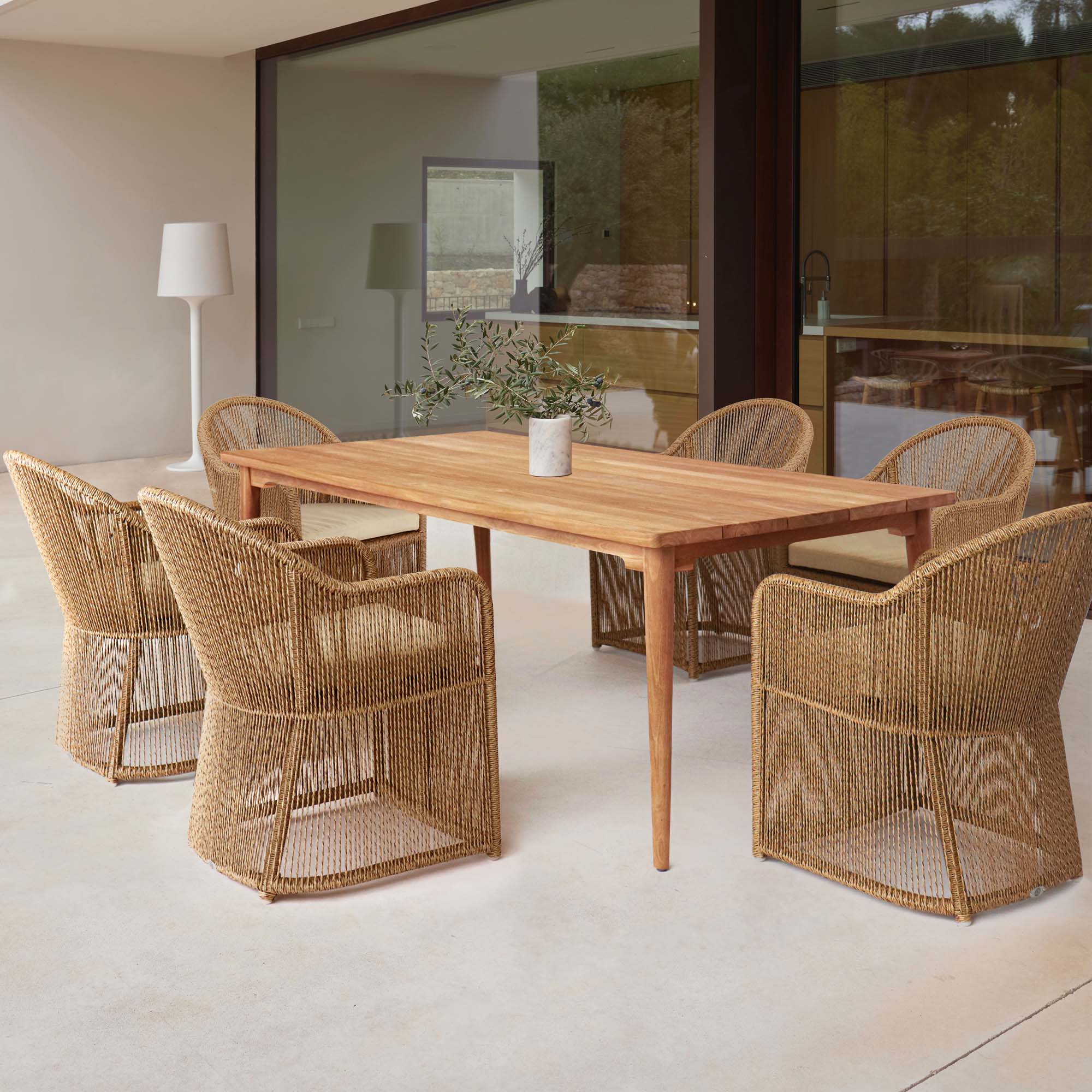 Calixto Rectangular Teak Dining Table In Natural by Skyline Design ...