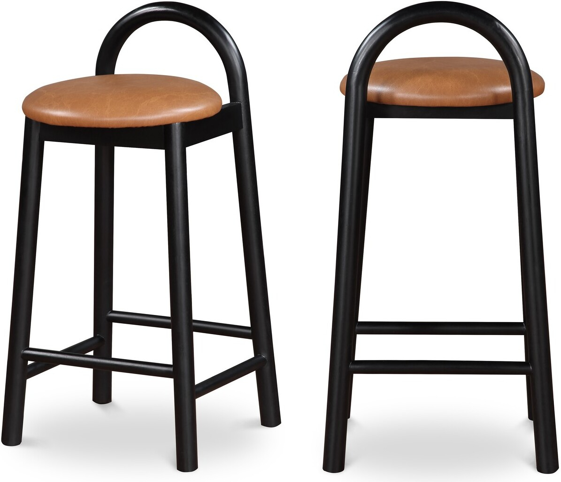 Calvin Vegan Leather Stool In Cognac by Meridian | 1StopBedrooms