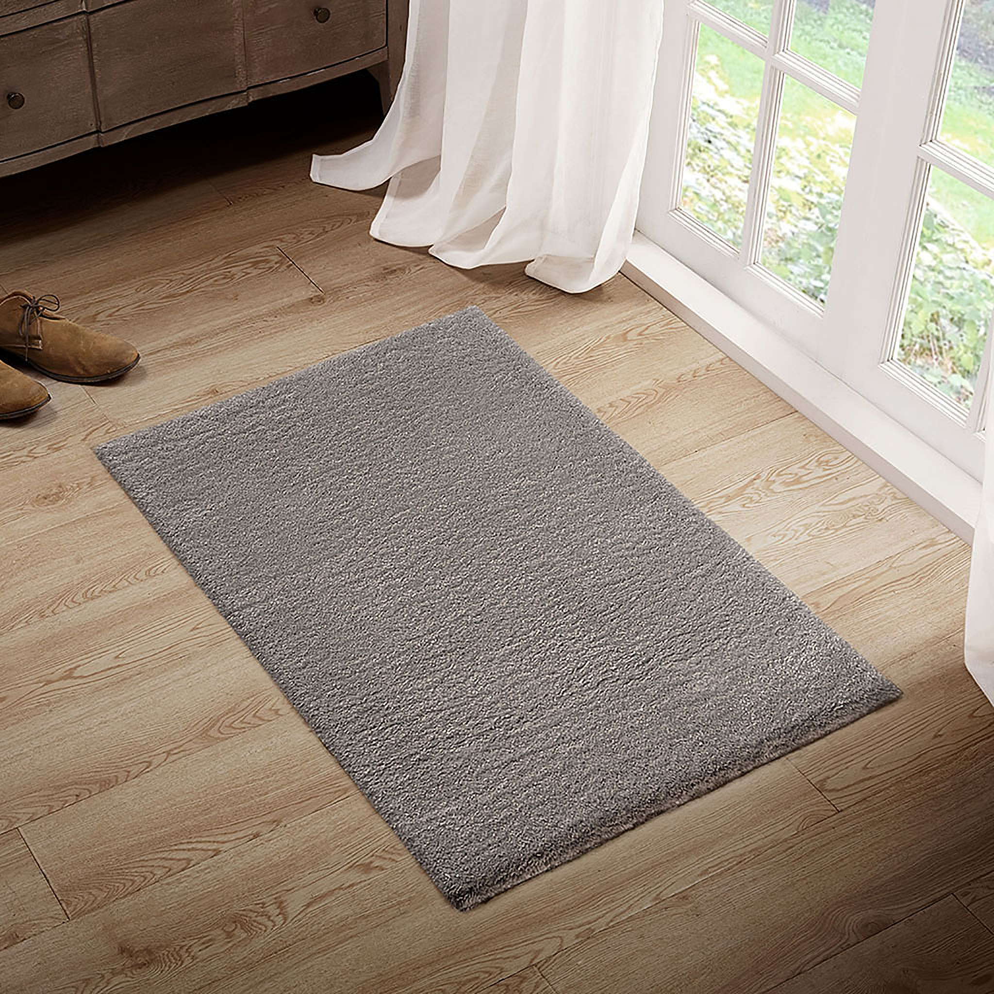 Camdyn Pes Omega Shag Grey 5' x 7' Area Rug In Grey by Olliix ...