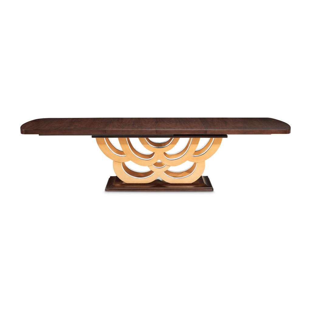 Camellia Field Rectangular Pedestal Dining Table In Warm Pecan by ...