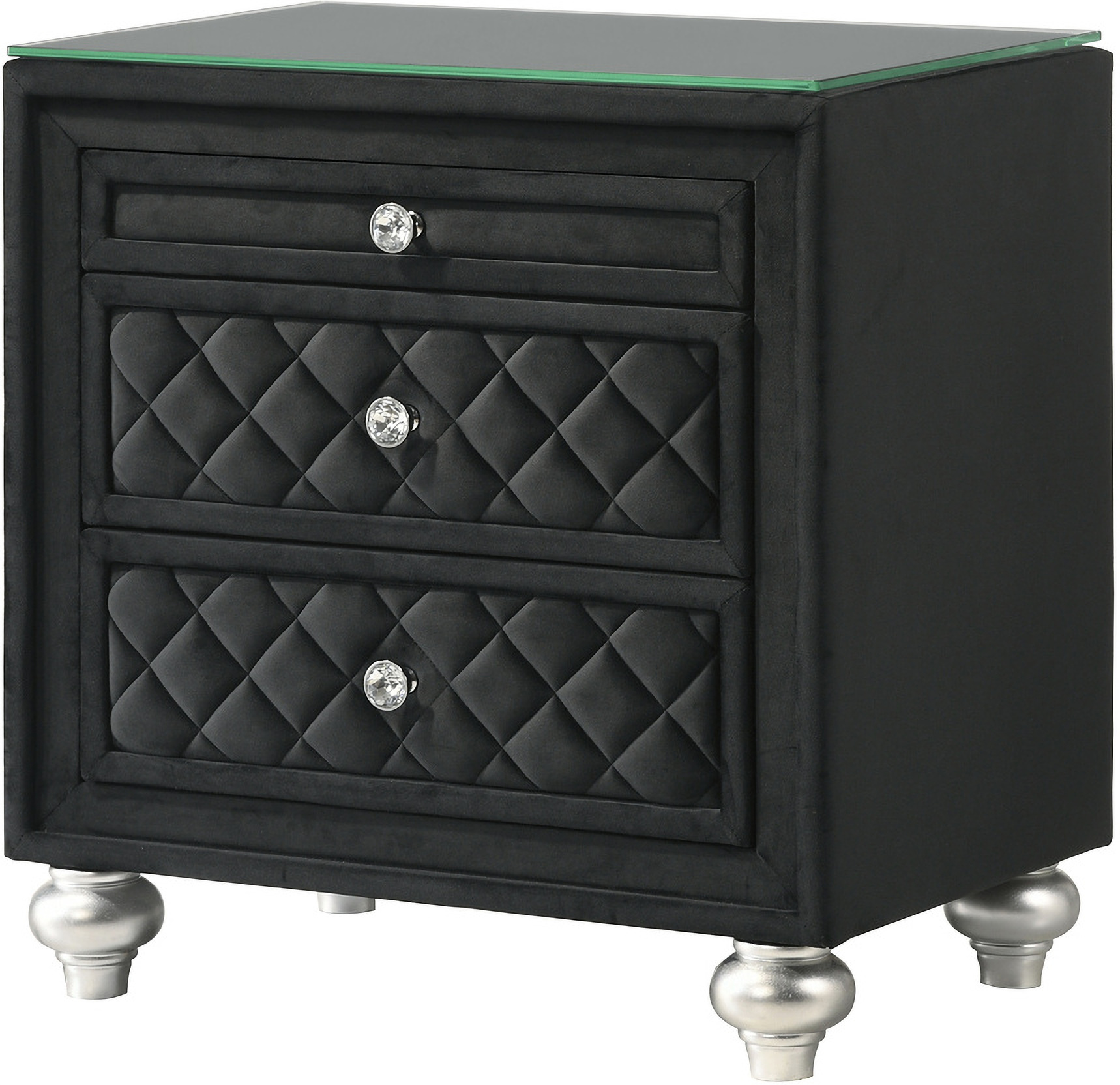 Cameo Night Stand In Black by Crown Mark | 1StopBedrooms