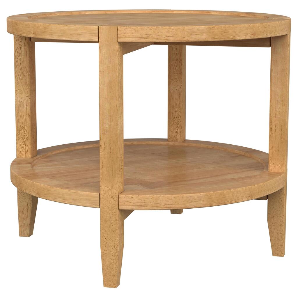 Camillo Round Solid Wood Side End Table In Maple Brown by Coaster | 1StopBedrooms