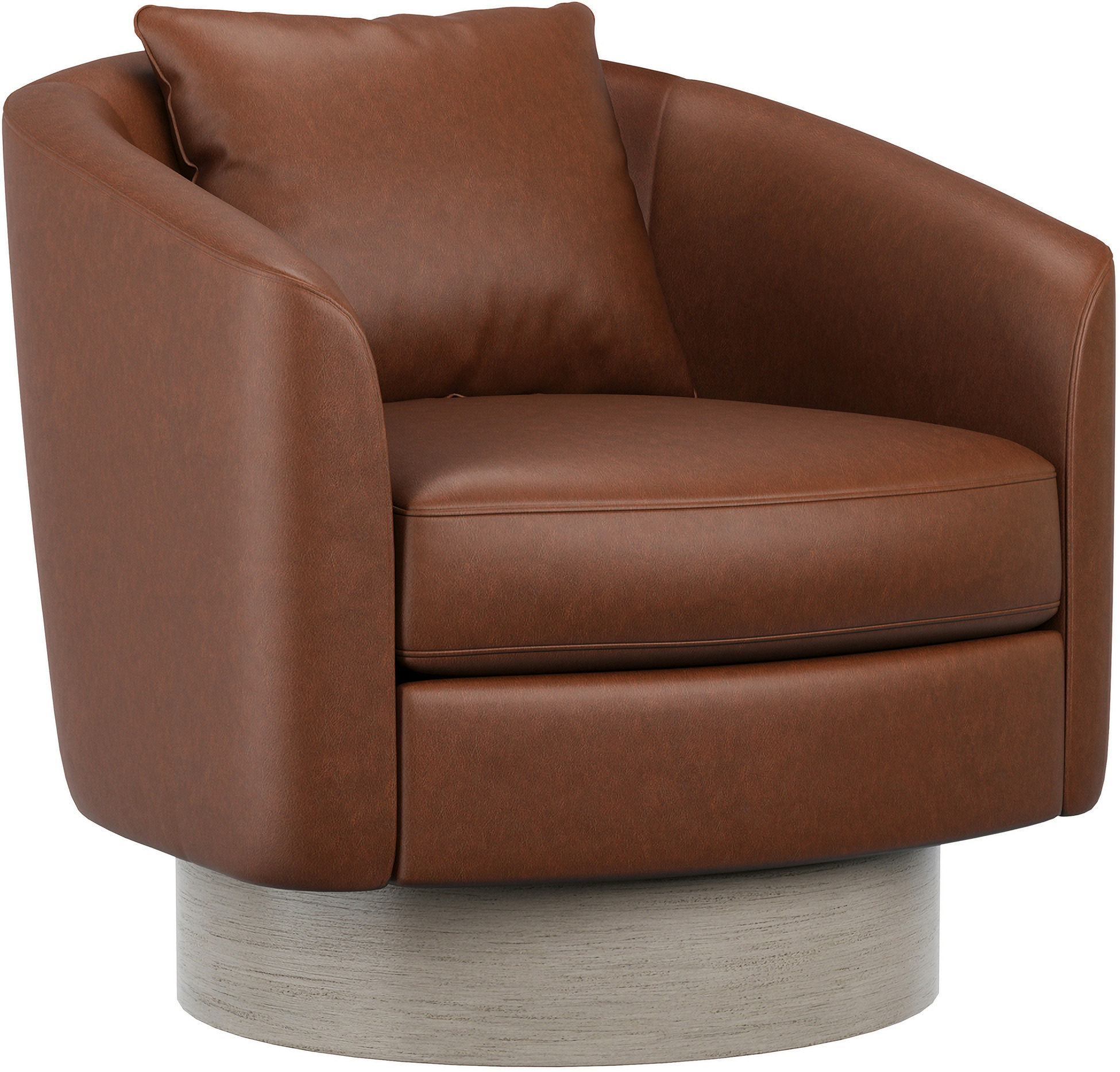 Camino Leather Swivel Chair In Camel by Bernhardt | 1StopBedrooms