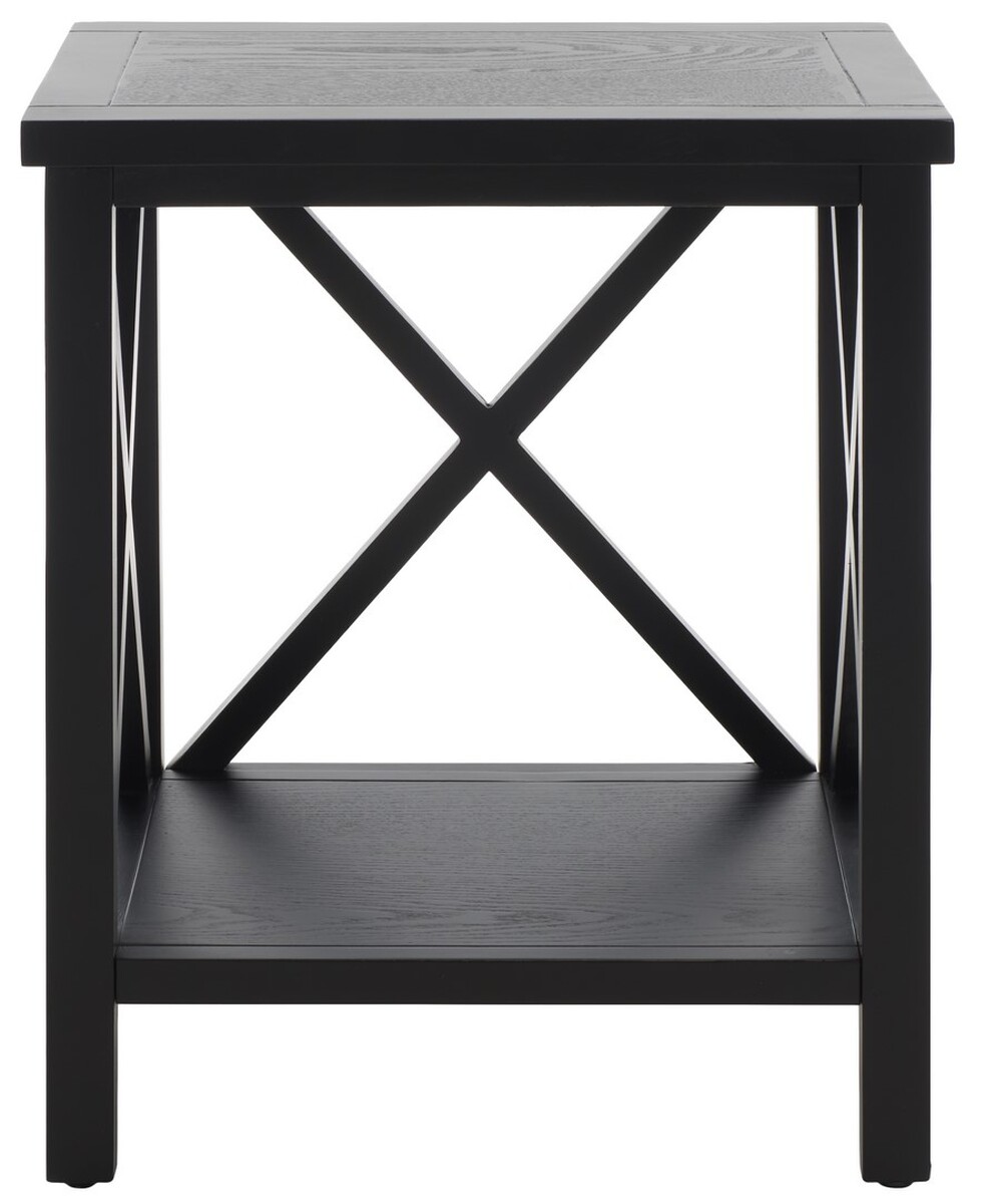 Candence Black Cross Back End Table by Safavieh | 1StopBedrooms