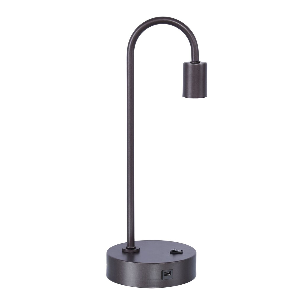 Cane Tube 17 Inch Metal Task Lamp with USB Port In Slate Grey by ...