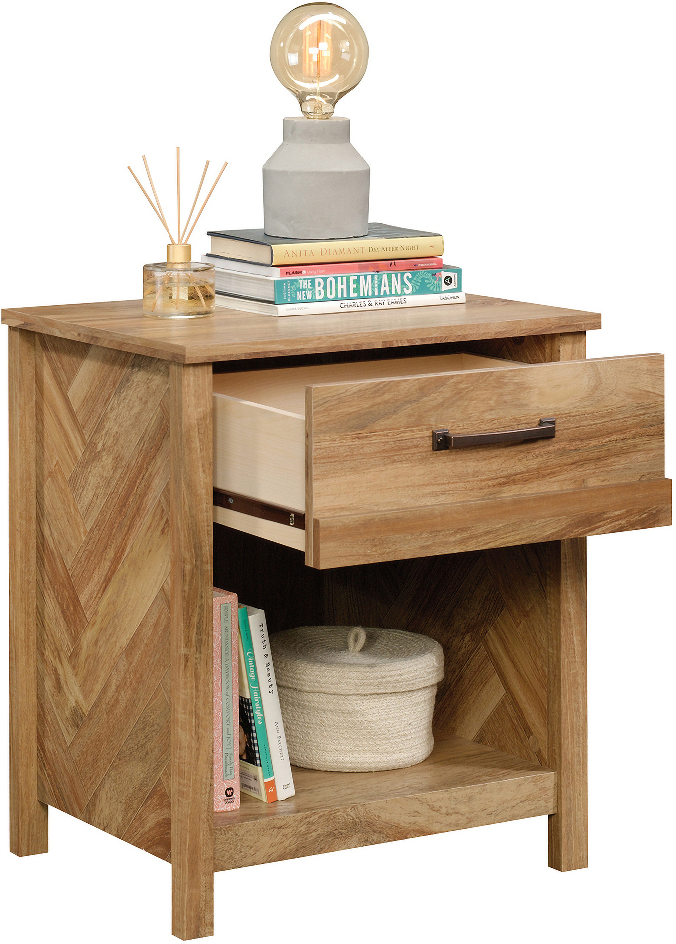 Cannery Bridge Night Stand In Sindoori Mango by Sauder | 1StopBedrooms