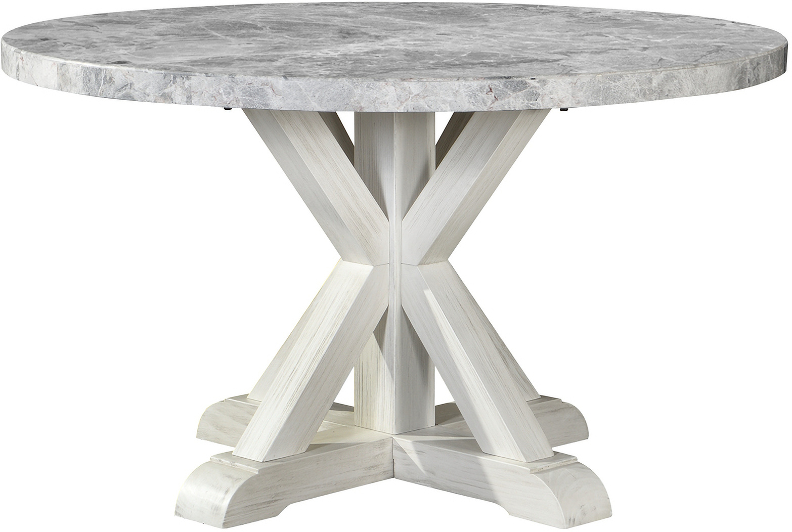 Canova 52-Inch Round Marble Top Dining Table In White by Steve Silver ...