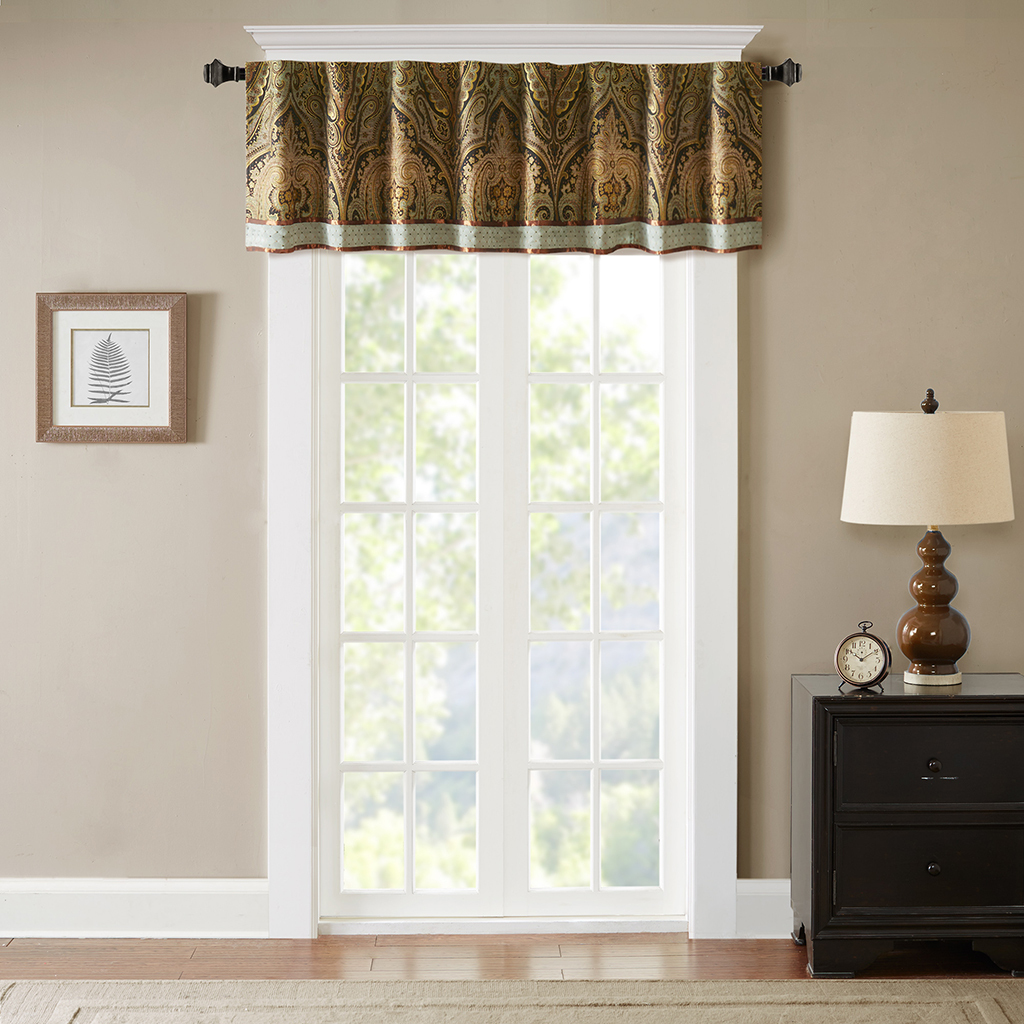 Canovia Springs Window Valance In Brown by Olliix | 1StopBedrooms