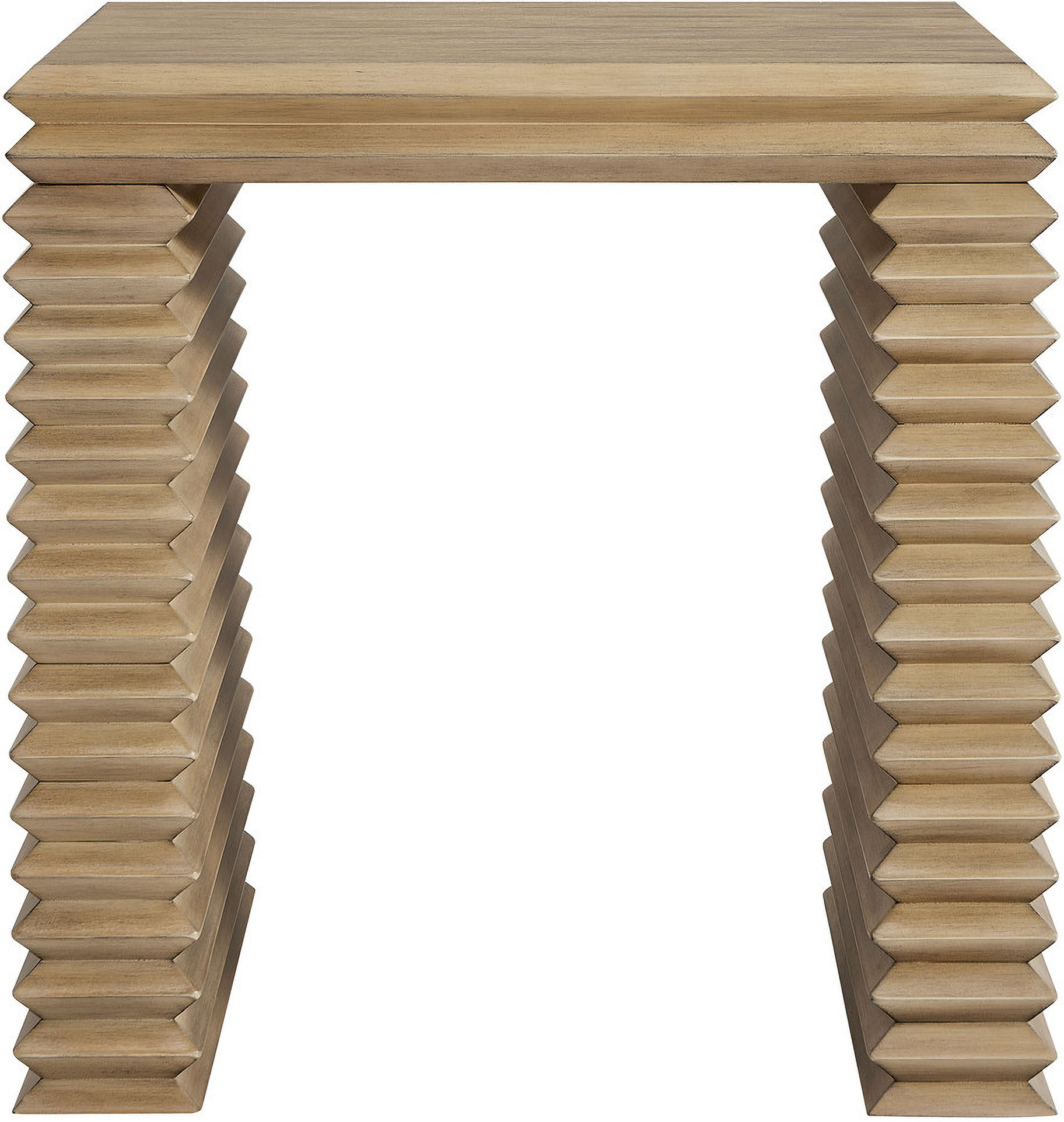 Canto Square 24 Inch Stacked Design End Table In Weathered Oak by ...