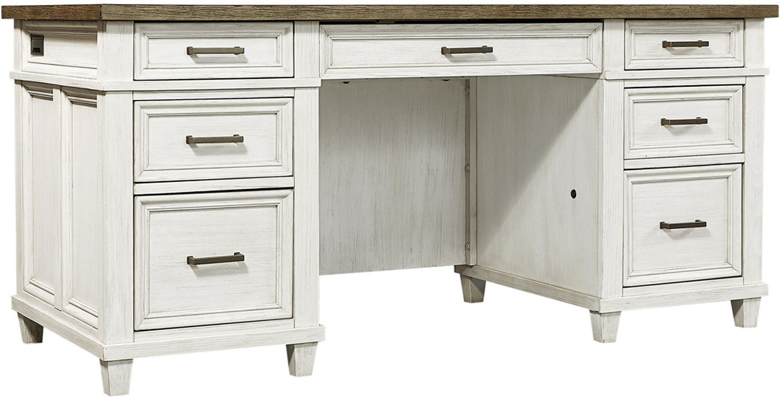 Caraway 66 Inch Executive Desk In White by Aspenhome | 1StopBedrooms