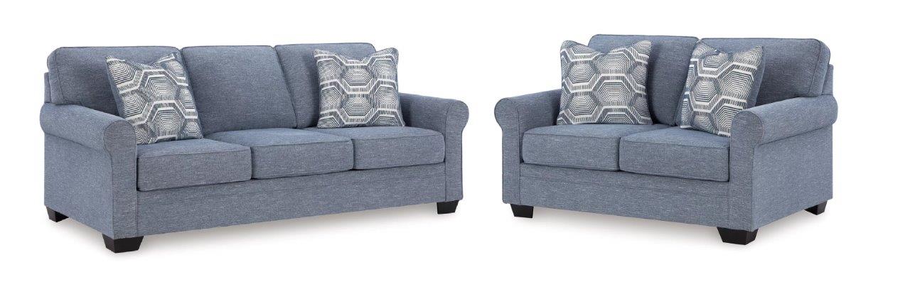Carissa Manor Living Room Set In Denim By Ashley Furniture 1stopbedrooms