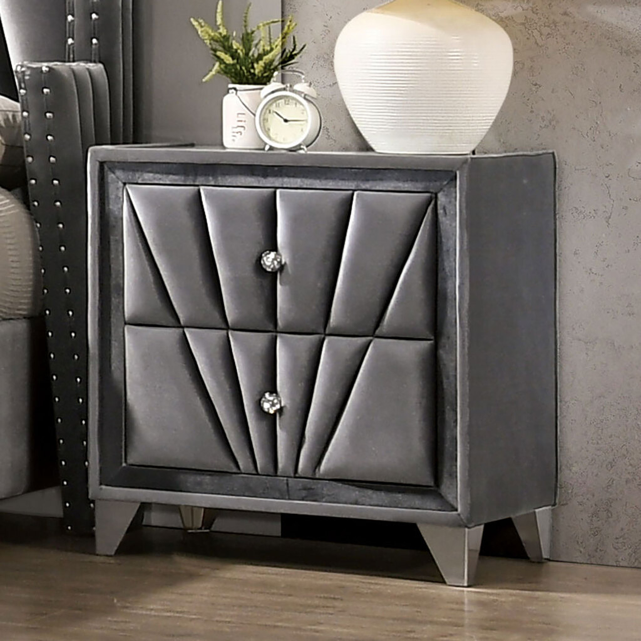 Carissa Night Stand In Gray by Furniture of America | 1StopBedrooms
