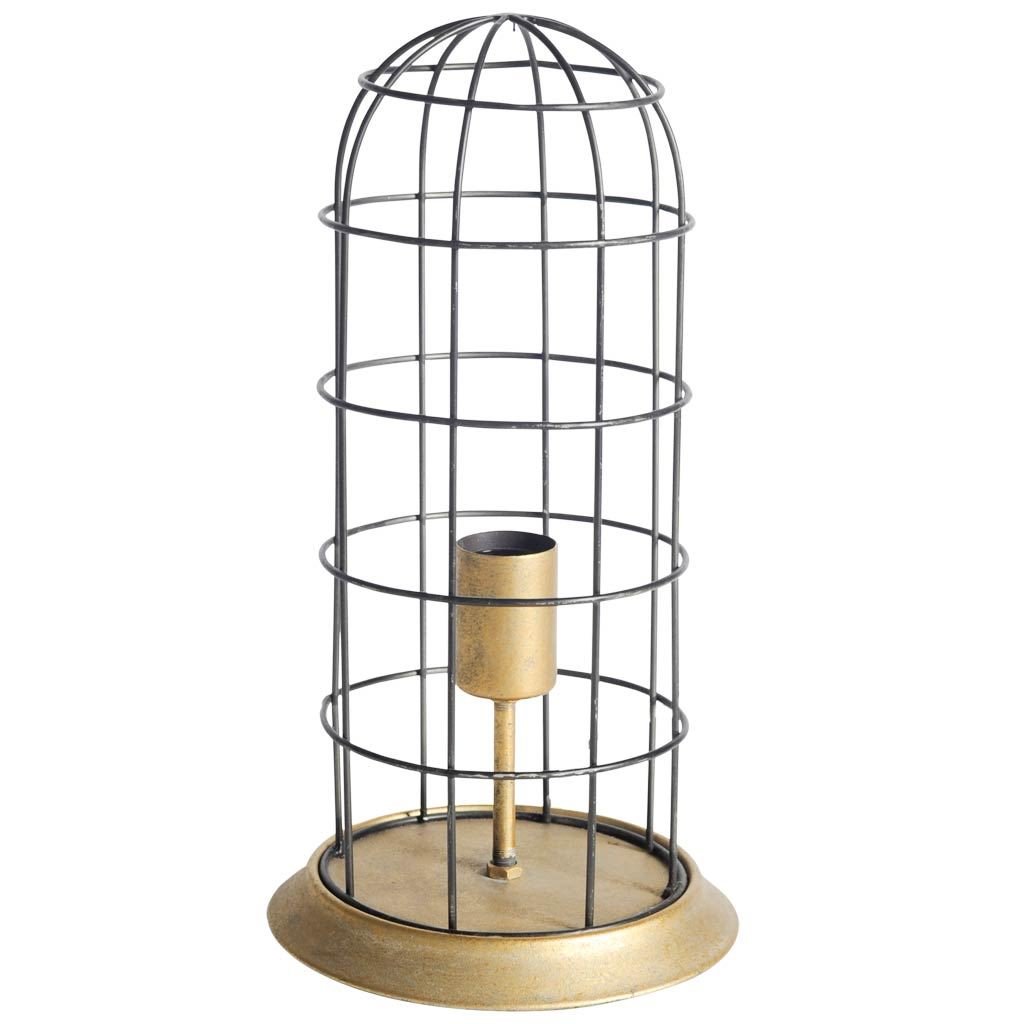 Carkner I 38 Inch Cylindrical Metal Cage Table Lamp In Gunmetal Grey by ...