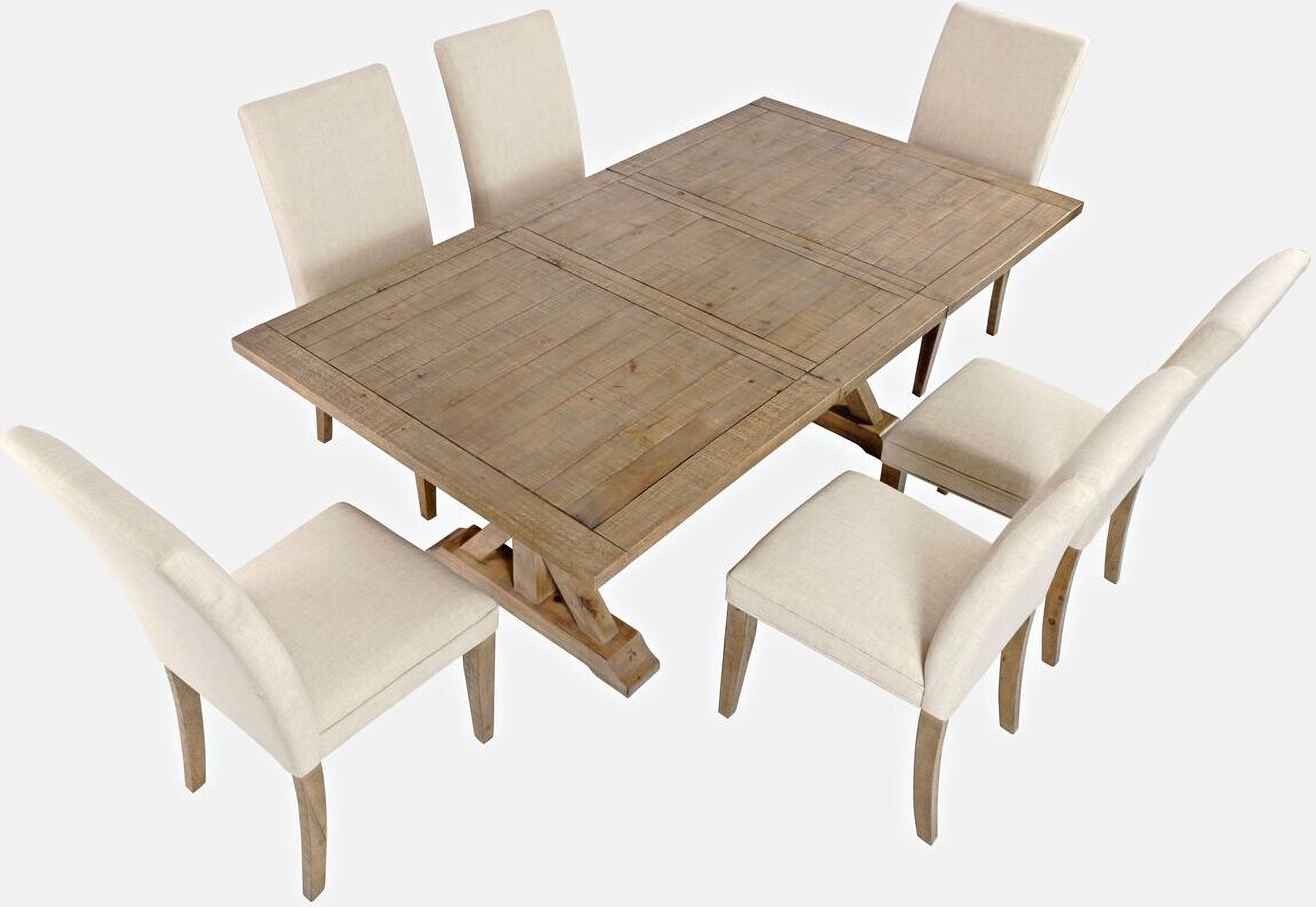 Carlyle Crossing 78 Inch 7 Piece Dining Room Set with Upholstered ...