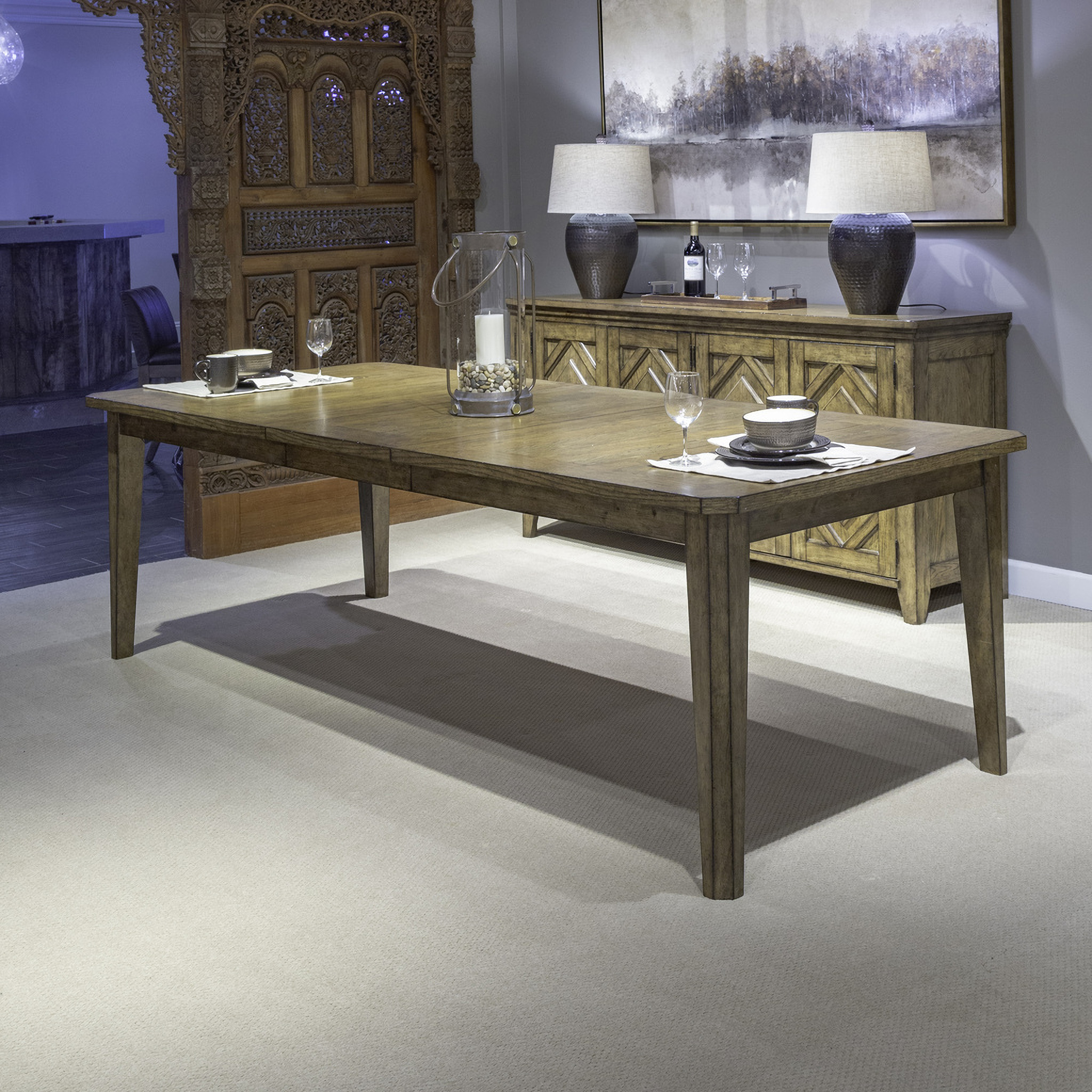 Carolina Park Rectangular Leg Table In Brown by Liberty | 1StopBedrooms