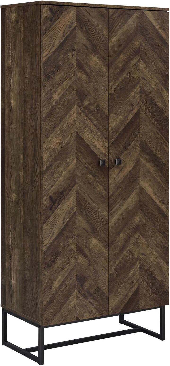 Carolyn 2-door Accent Cabinet Rustic Oak and Gunmetal by Coaster ...