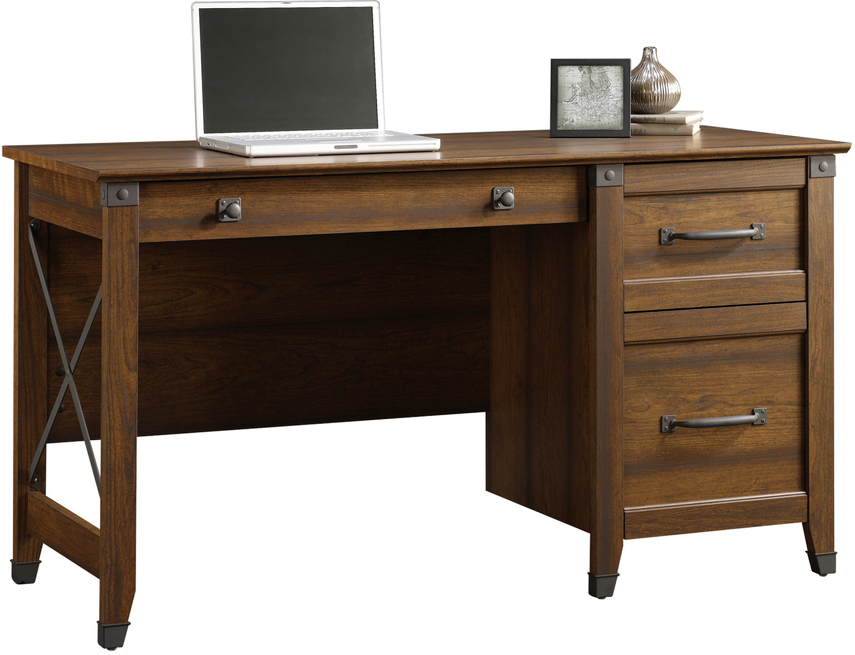 Carson Forge Desk In Washington Cherry by Sauder | 1StopBedrooms