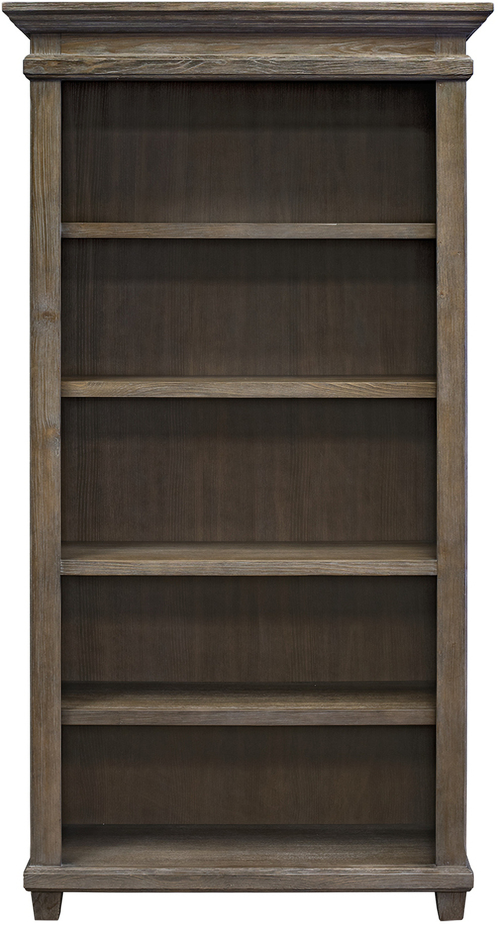 Carson Wood Open Bookcase with Storage Cabinet In Weathered Gray by ...