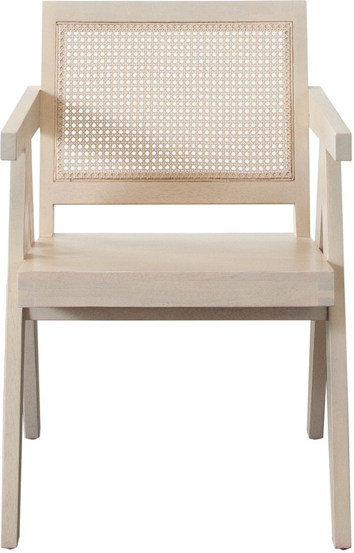 Carter Dining Chair In Solid Wood Frame In Natural Finish With Natural ...