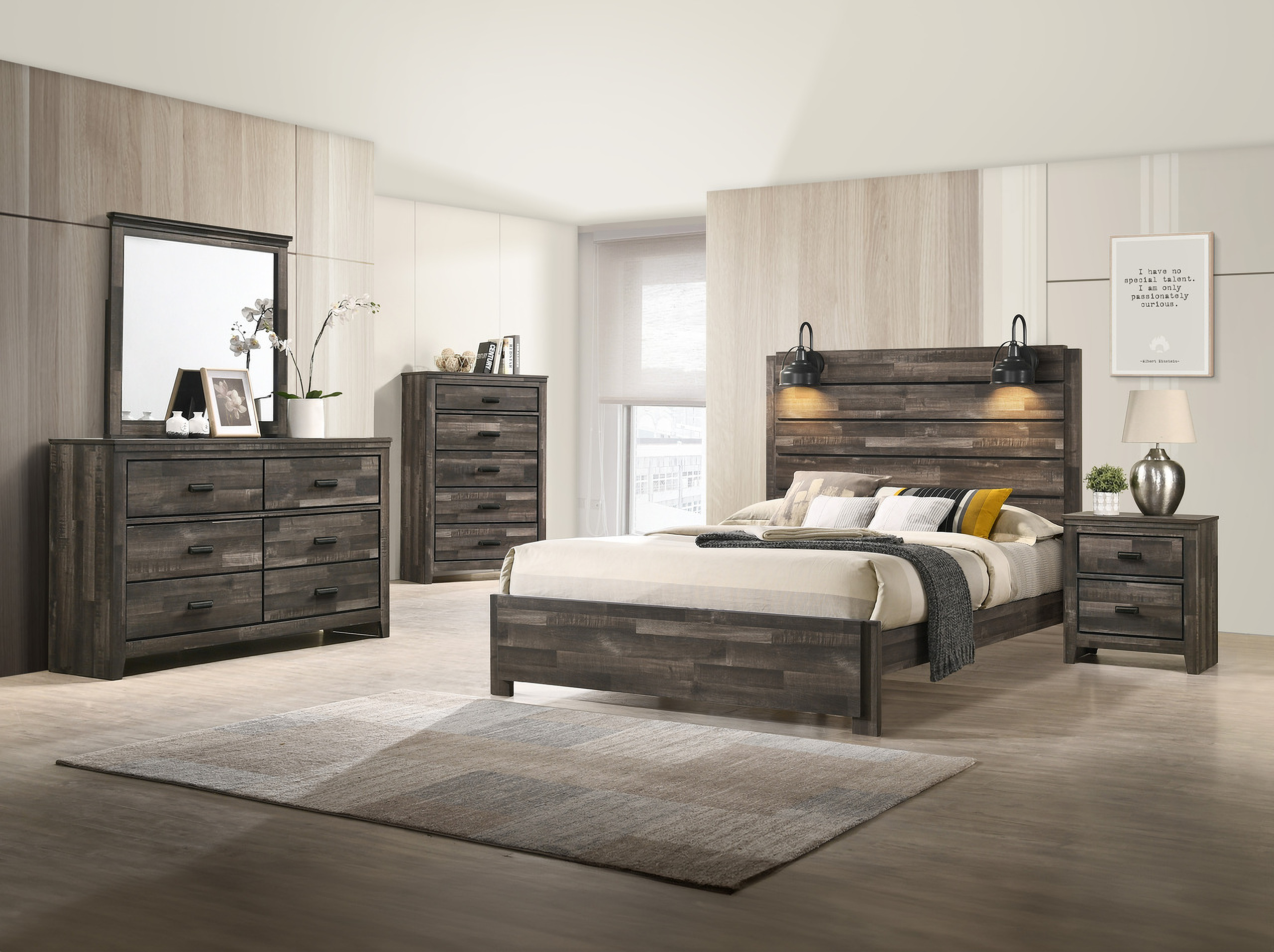 Carter Platform Bedroom Set In Brown by Crown Mark | 1StopBedrooms