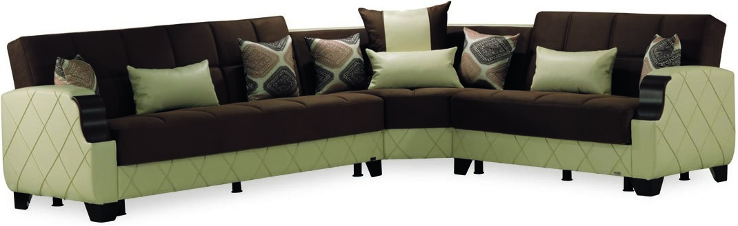 Casamode Molina Dark Brown Cream Sectional | 1StopBedrooms