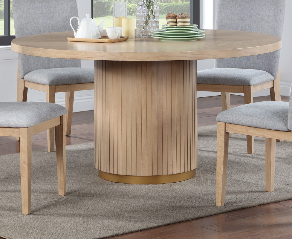Caspian 59 Inch Dining Table In Oak by Lilola Home | 1StopBedrooms