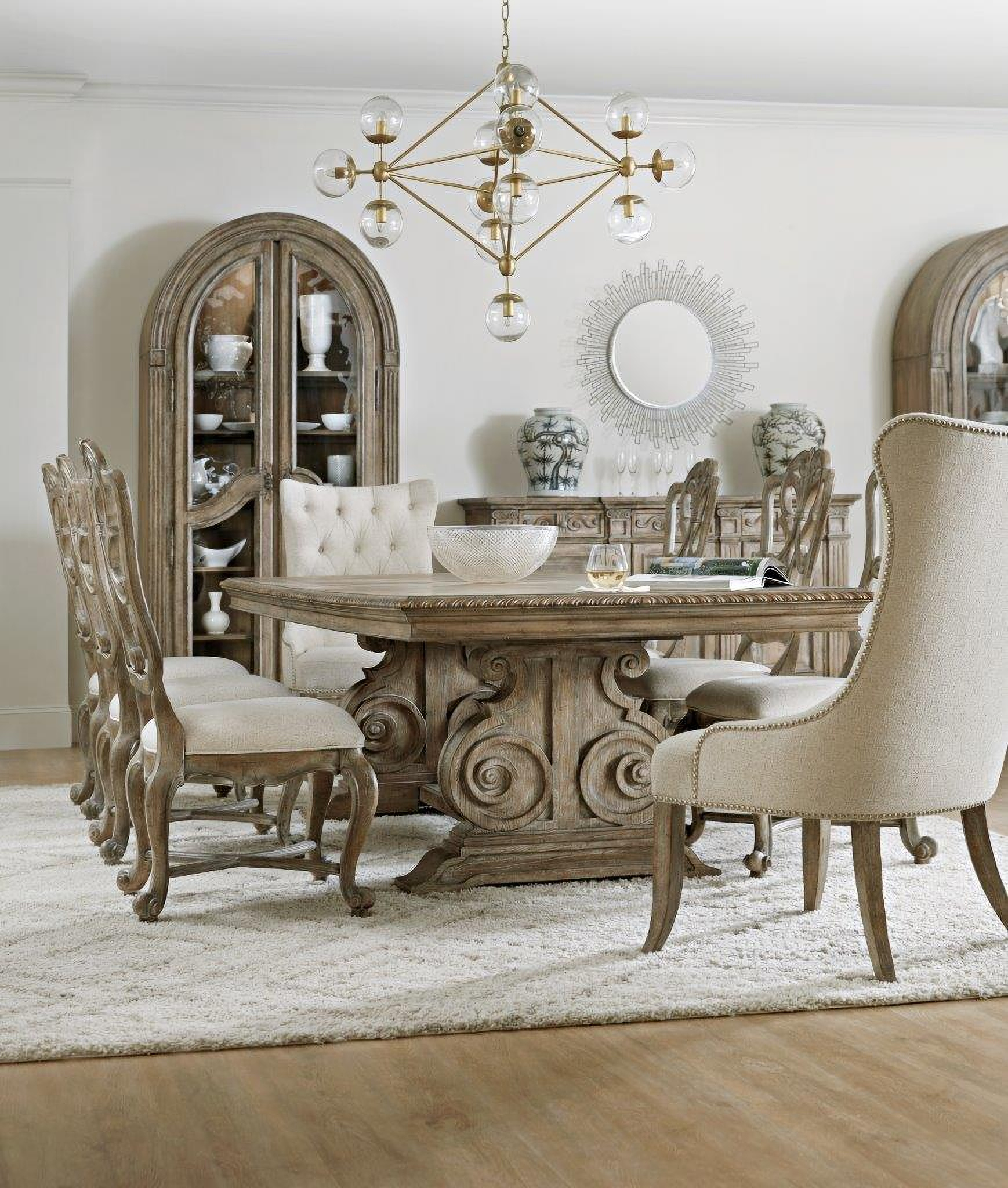 Castella Medium Wood Extendable Rectangle Dining Room Set By Hooker 2649