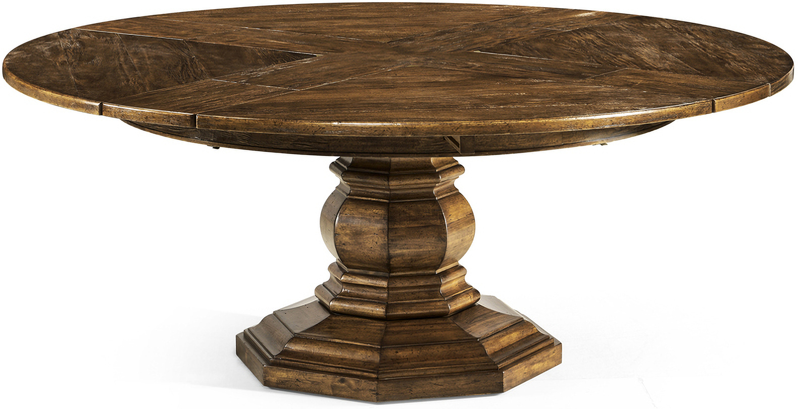 Casual Accents Country 59 Inch Round Extendable Dining Table In Walnut ...