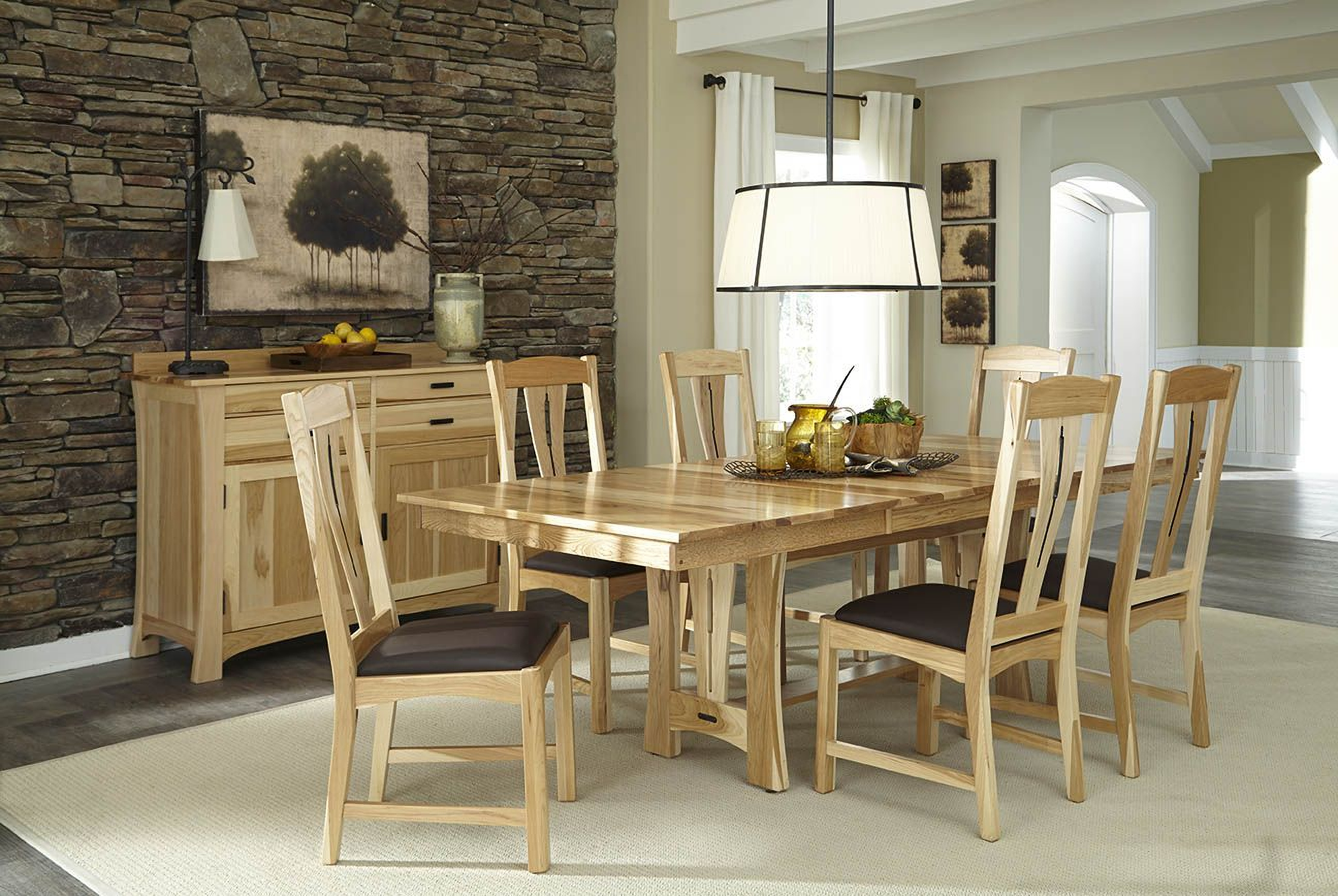 Extendable trestle dining table store