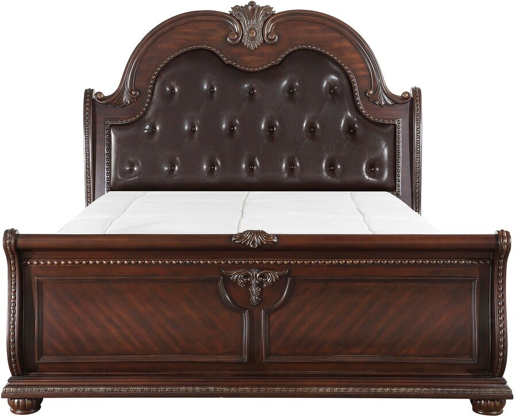 Cavalier Dark Cherry King Sleigh Bed 1StopBedrooms
