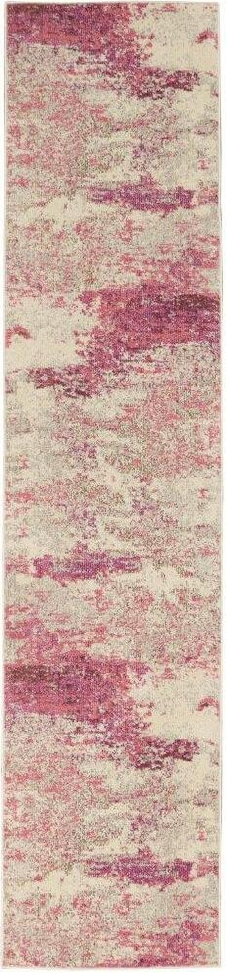 Celestial Ivory and Pink 2'2" x 10' Runner Area Rug by Nourison ...