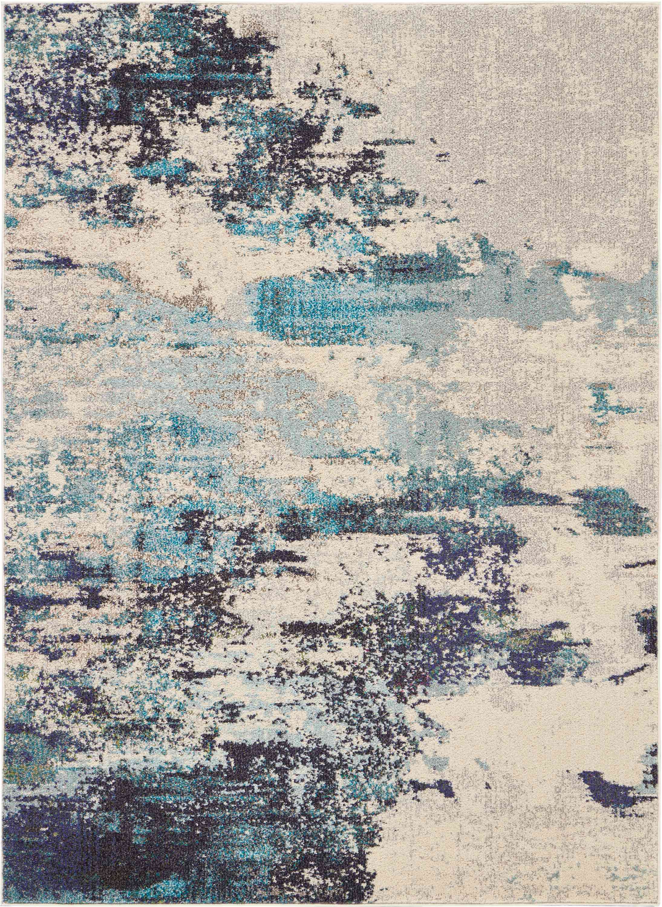 Celestial Ivory And Teal Blue 5 X 7 Area Rug by Nourison | 1StopBedrooms