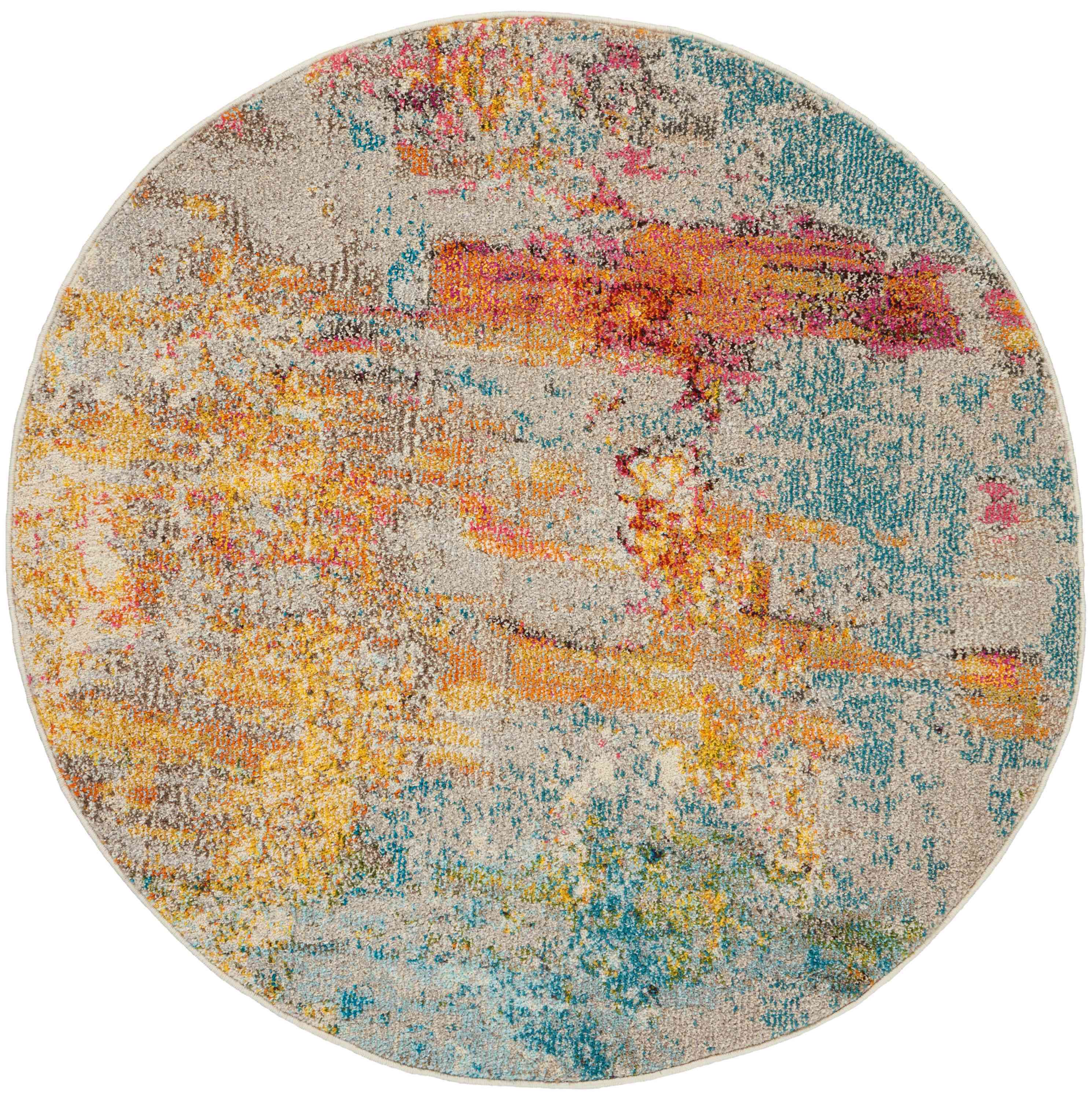 Celestial Sealife 4' x 4' Round Area Rug by Nourison | 1StopBedrooms