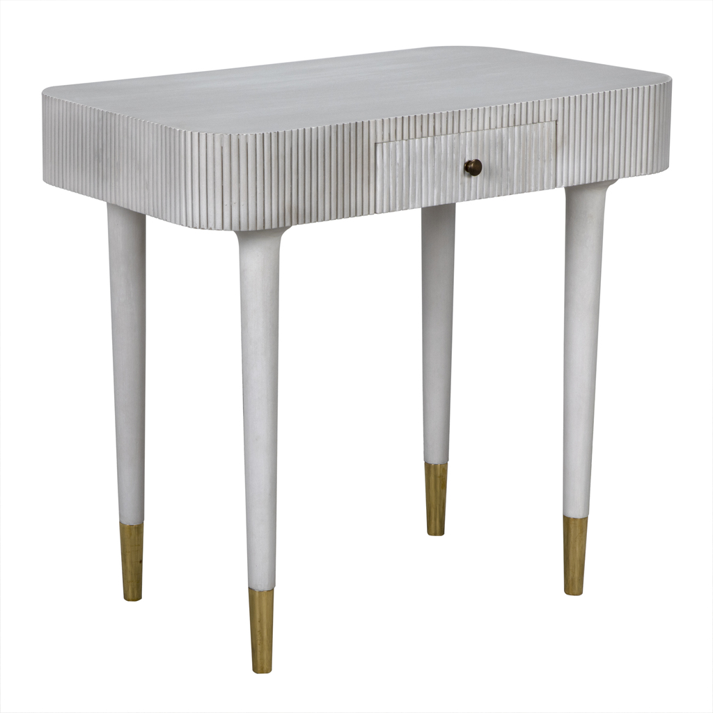 Celine Side Table In White Wash by Noir | 1StopBedrooms