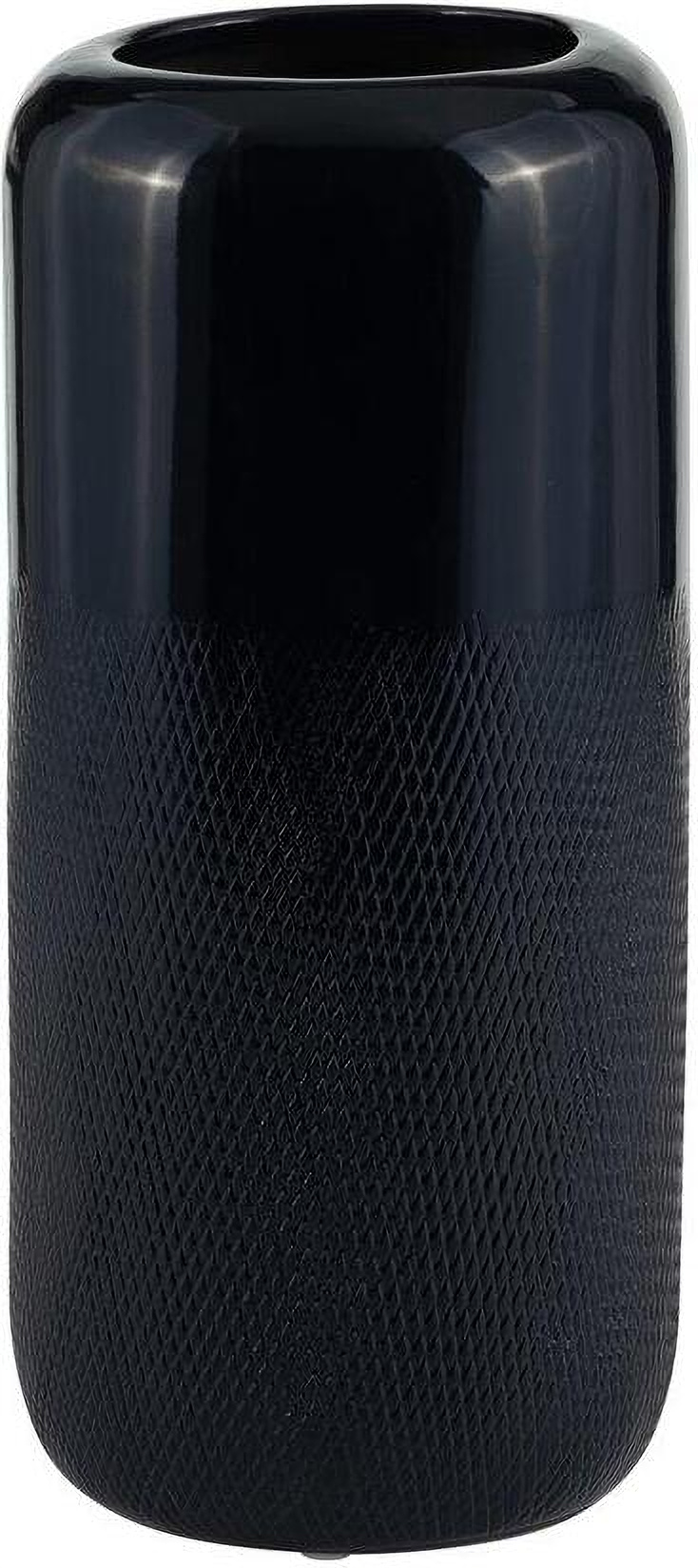 Ceramic 12 Inch Grooved Vase In Navy Blue by Sagebrook Home | 1StopBedrooms