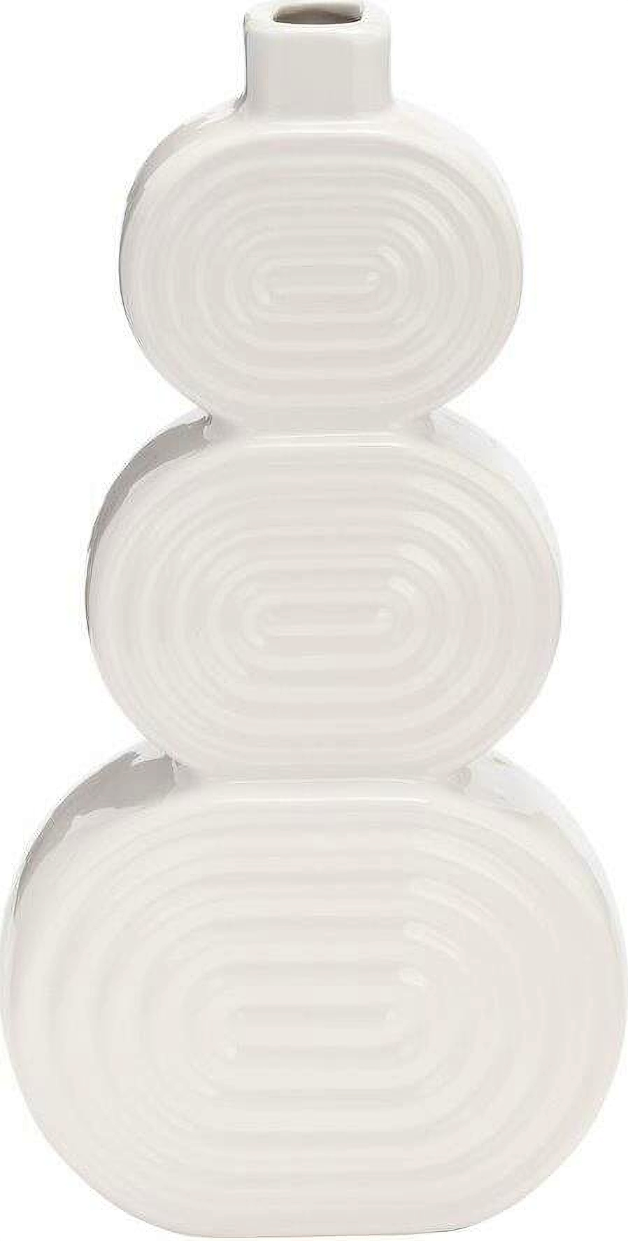 Ceramic 12 Inch Stacked Circles Vase In White by Sagebrook Home ...