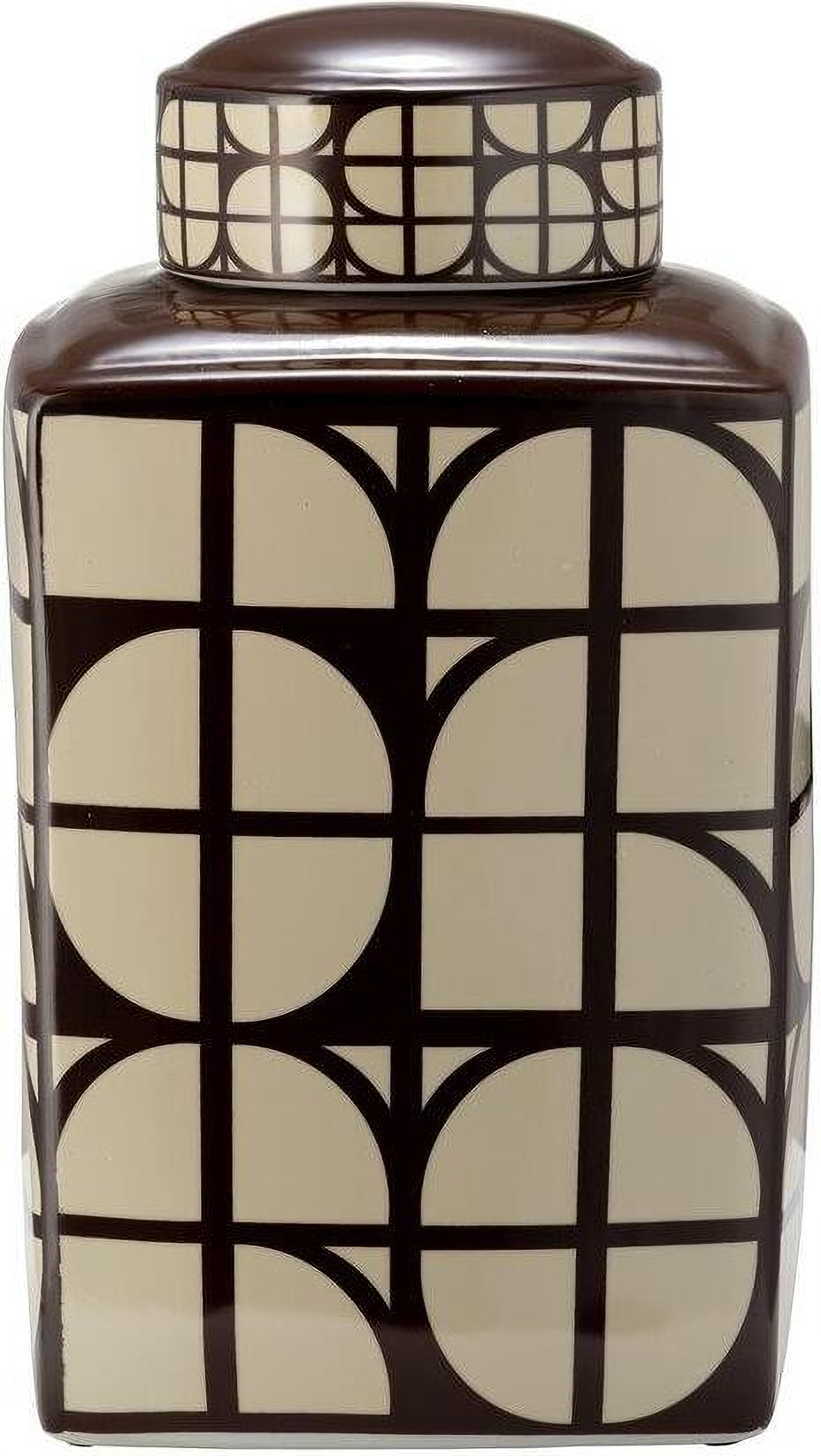 Ceramic 16 Inch Square Jar With Lid In Java And Cotton by Sagebrook ...